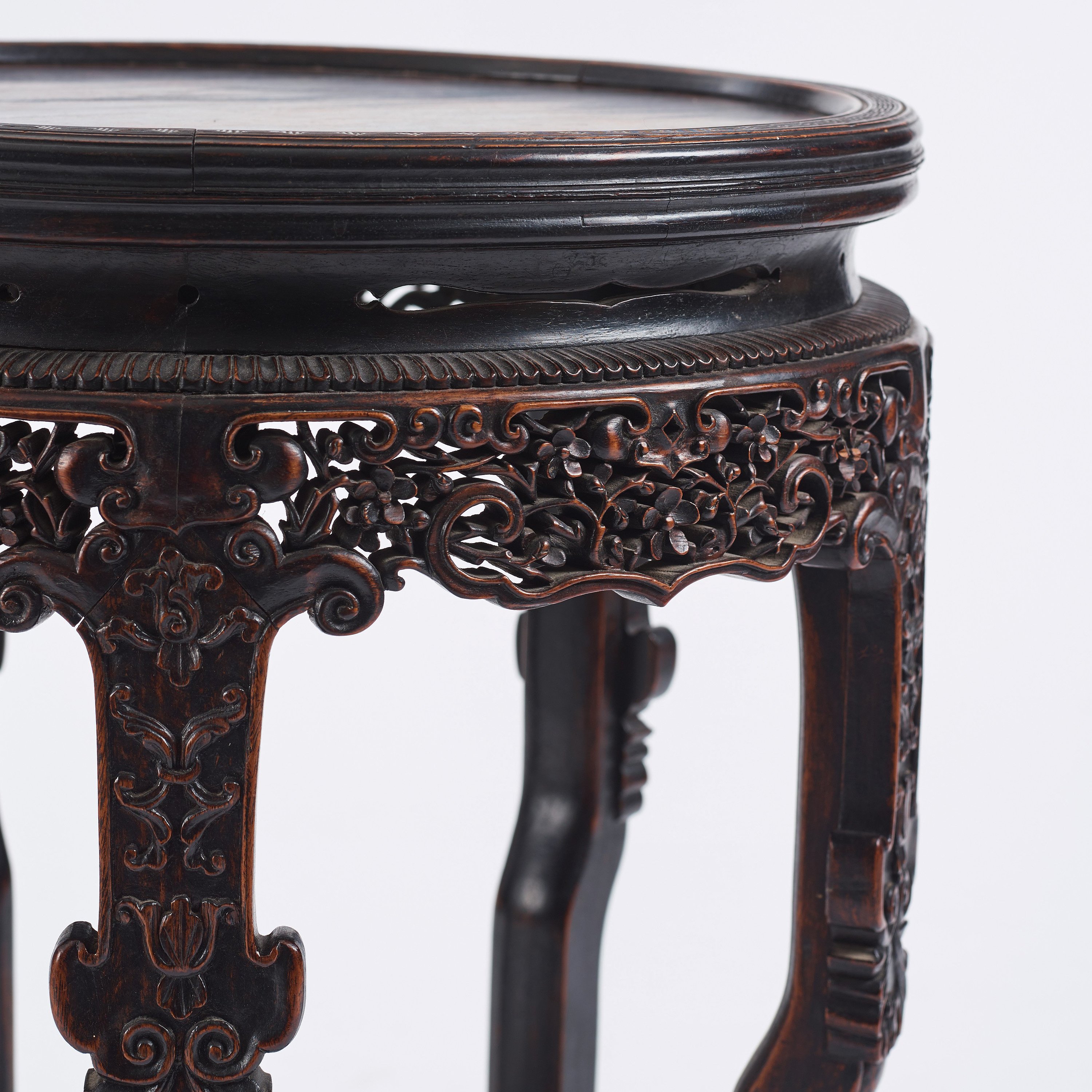 A pair of Chinese Hongmu side tables, Qing dynasty, 19th Century ...