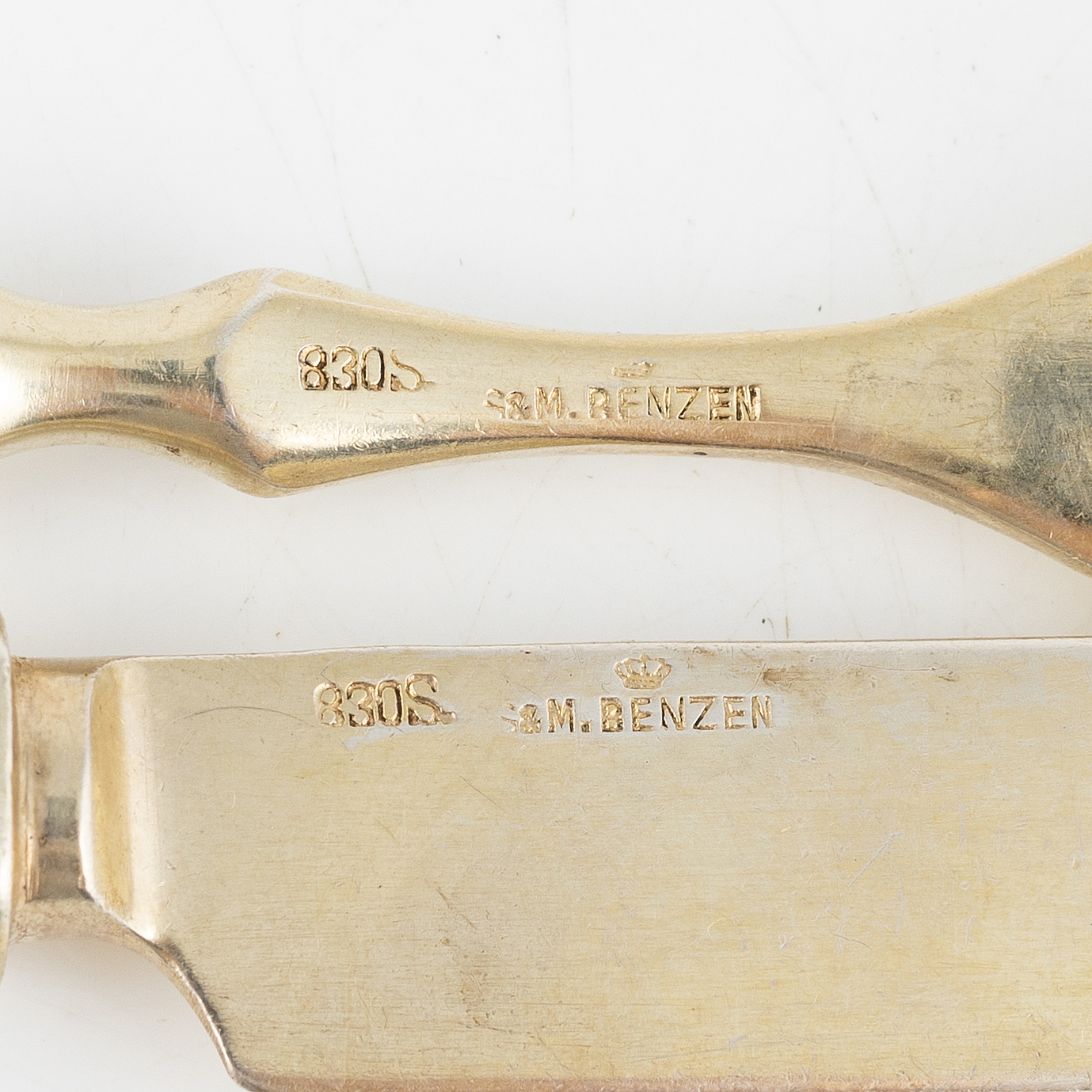 Fruktbestick, 18 delar, förgyllt silver, S&M Benzen, Köpenhamn, Danmark ...