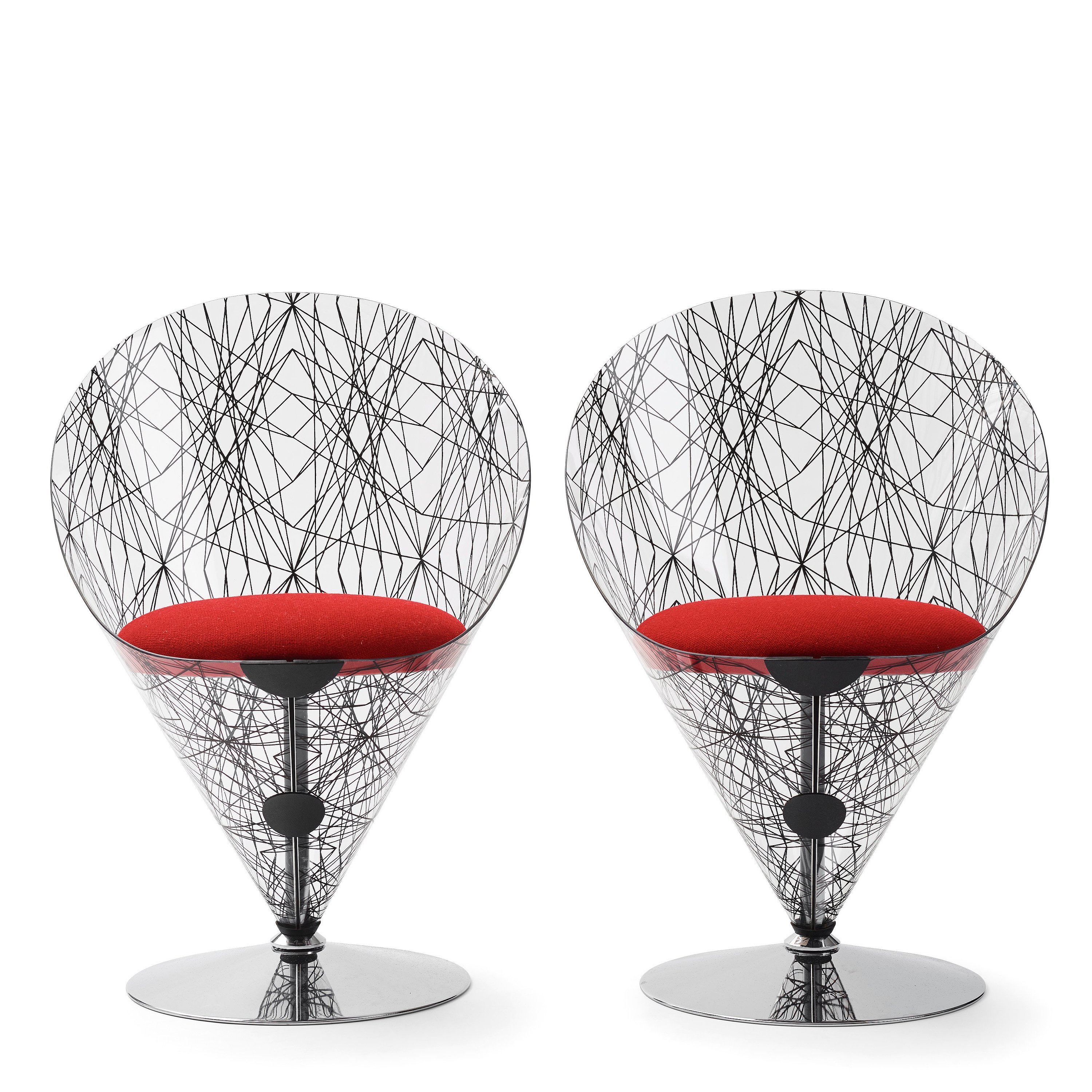 Verner Panton, a pair of 'Cone chairs', no. 22 & 23, model "VP 01 typ C ...