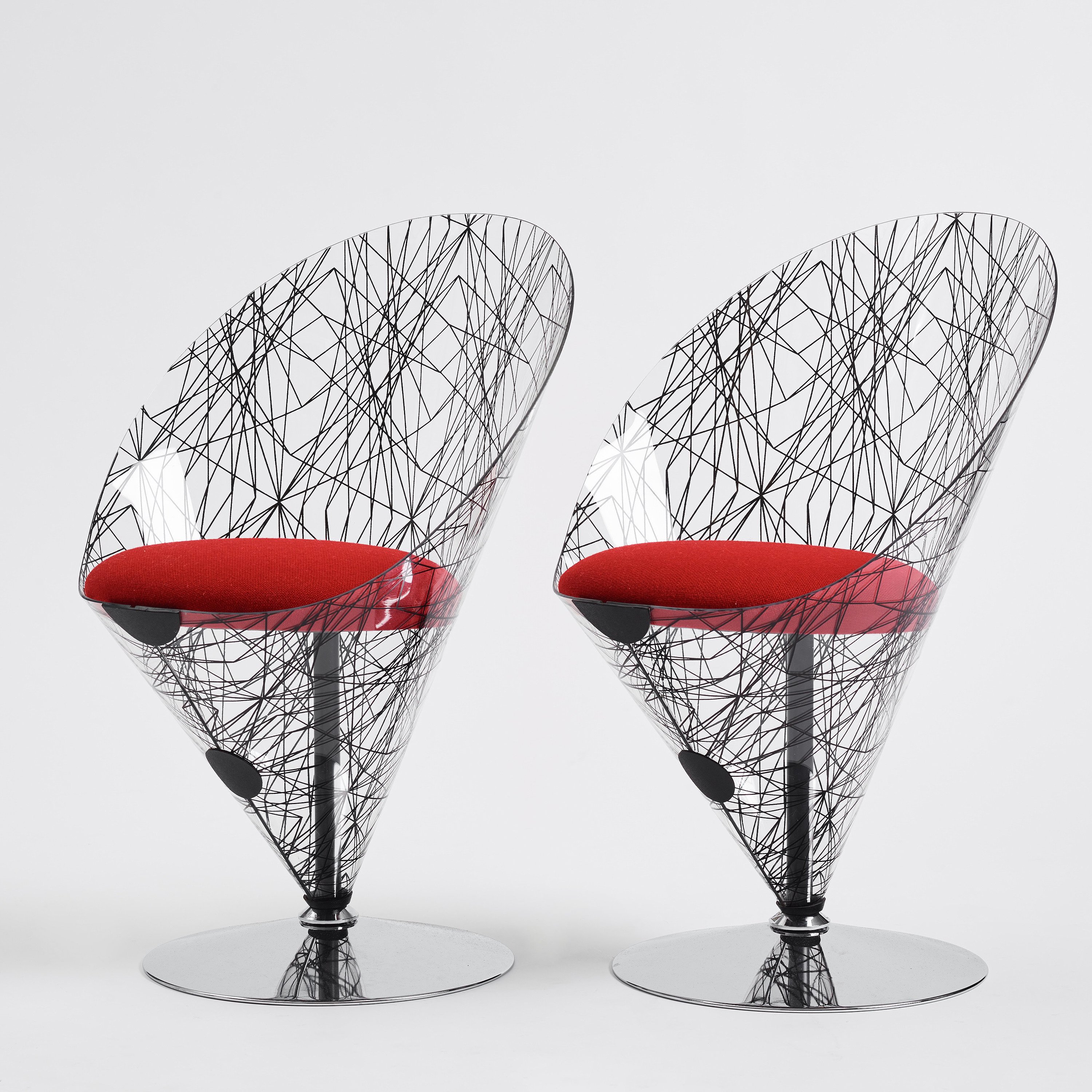 Verner Panton, a pair of 'Cone chairs', no. 22 & 23, model "VP 01 typ C ...