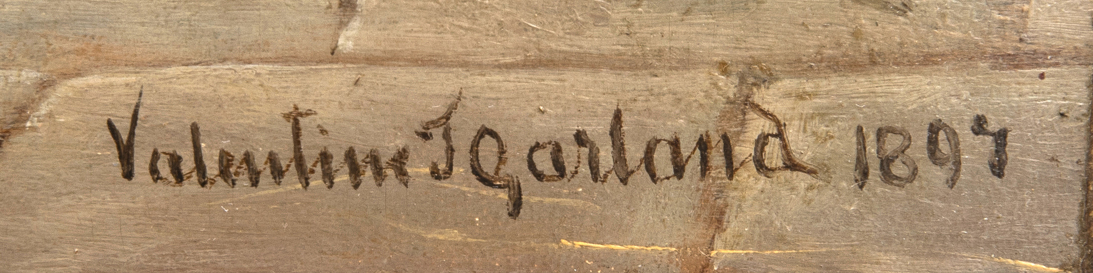 Valentine Thomas Garland, olja på pannå signerad och daterad 1897 ...