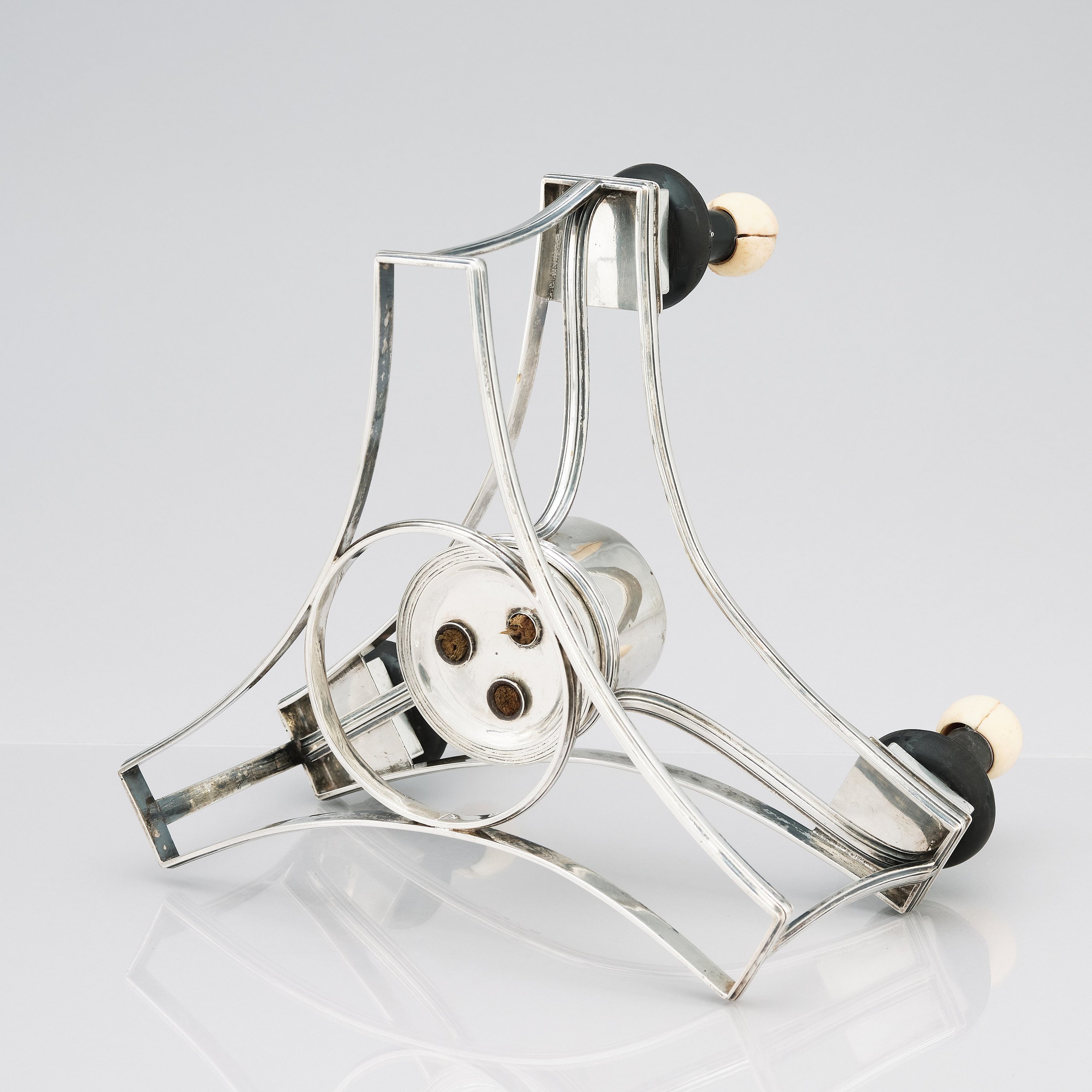 A Swedish 18th Century silver tea-urn with stand and burner, Stockholm ...