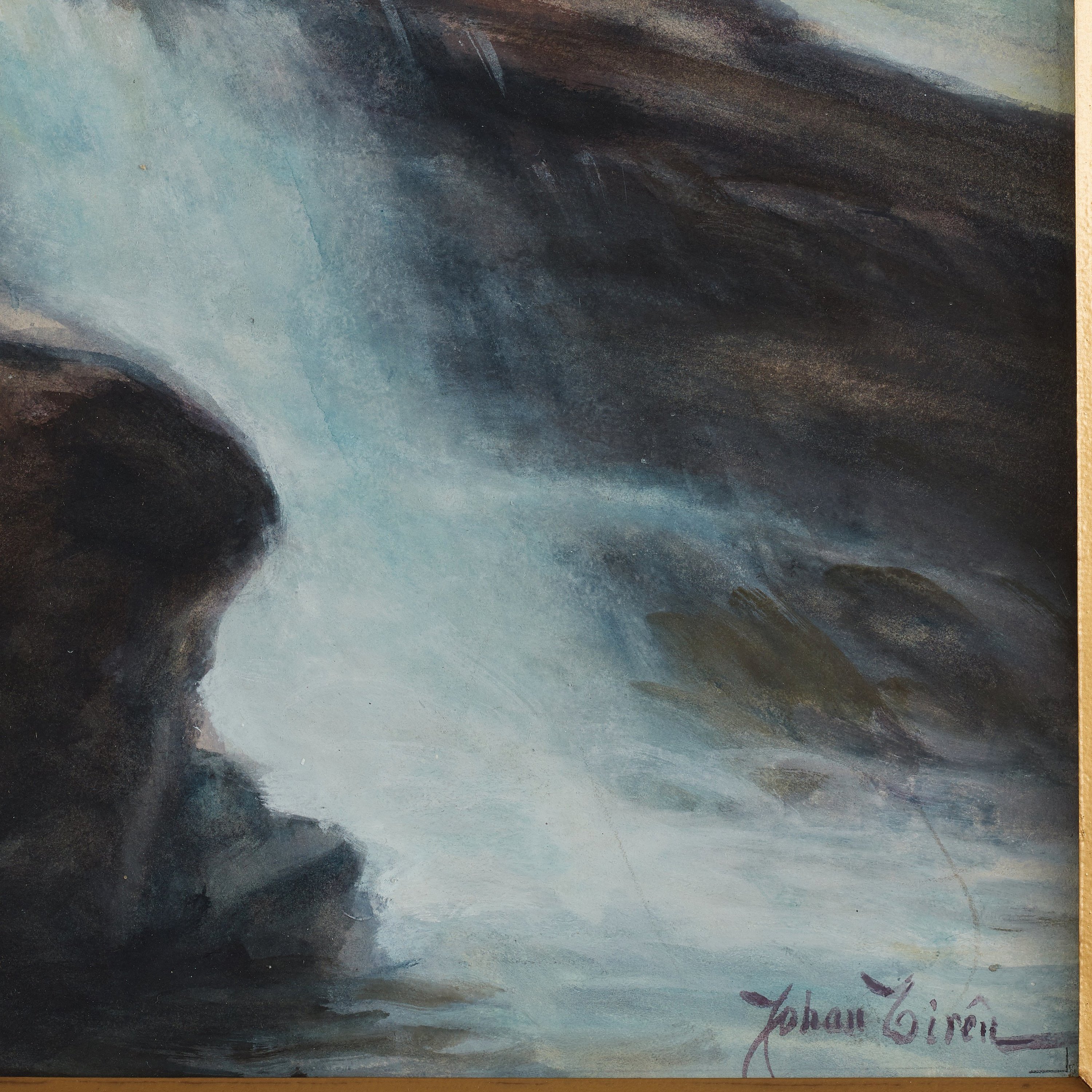 Johan Tirén, Young Sámi by the waterfall. - Bukowskis