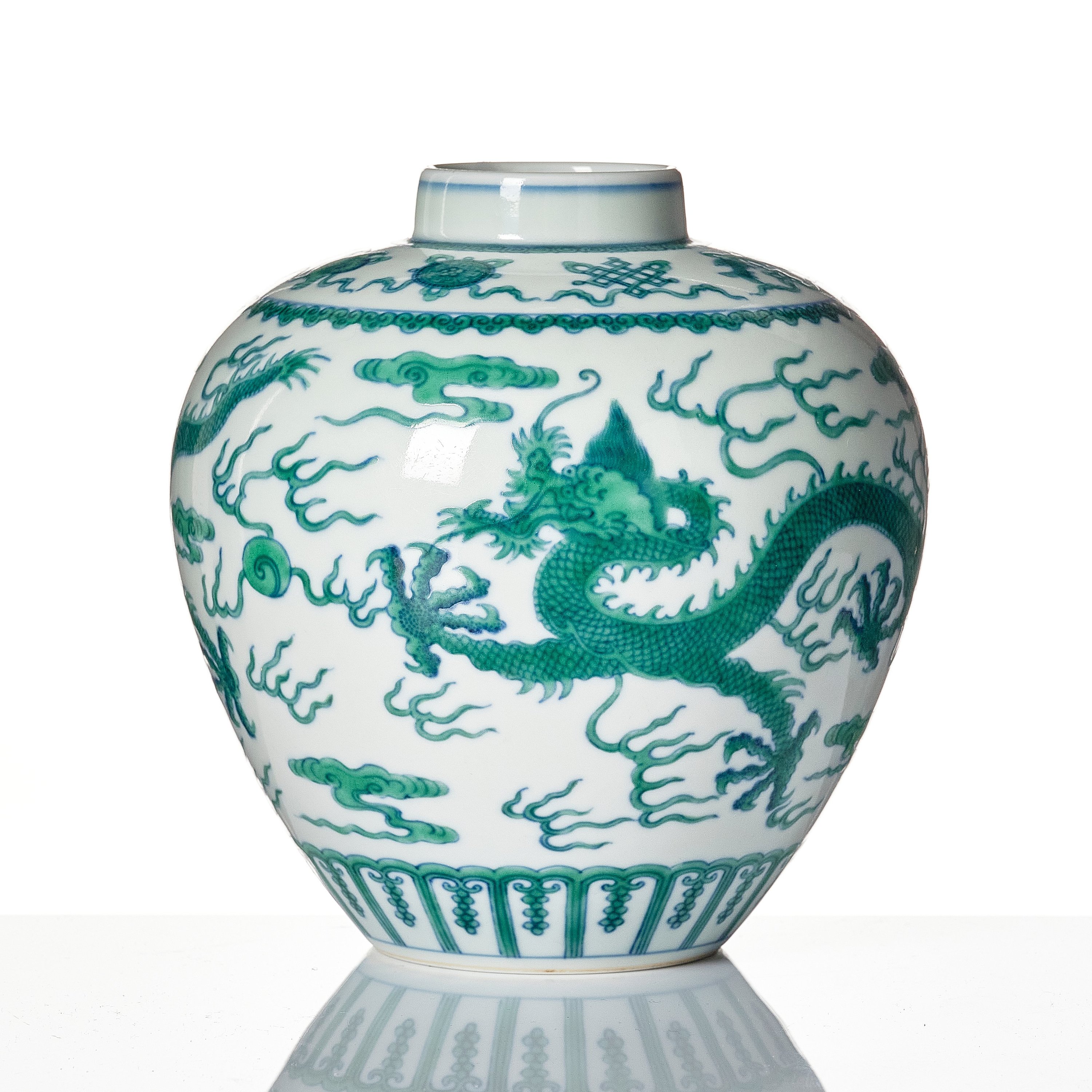 A Chinese five clawed dragon jar, with Qianlong mark, possibly Republic ...