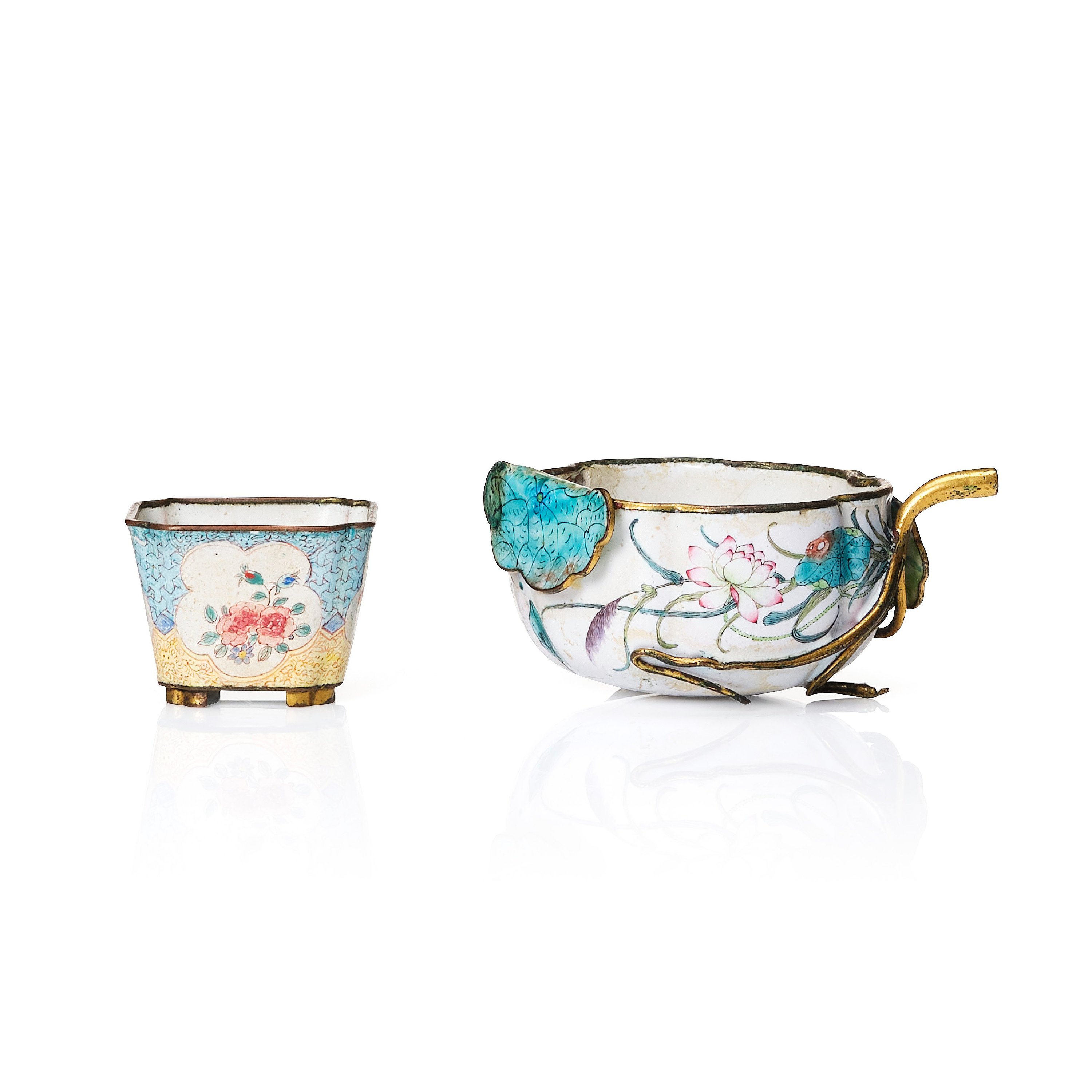 Two Chinese enamel on copper cups, Qing dynasty, 18th Century. - Bukowskis