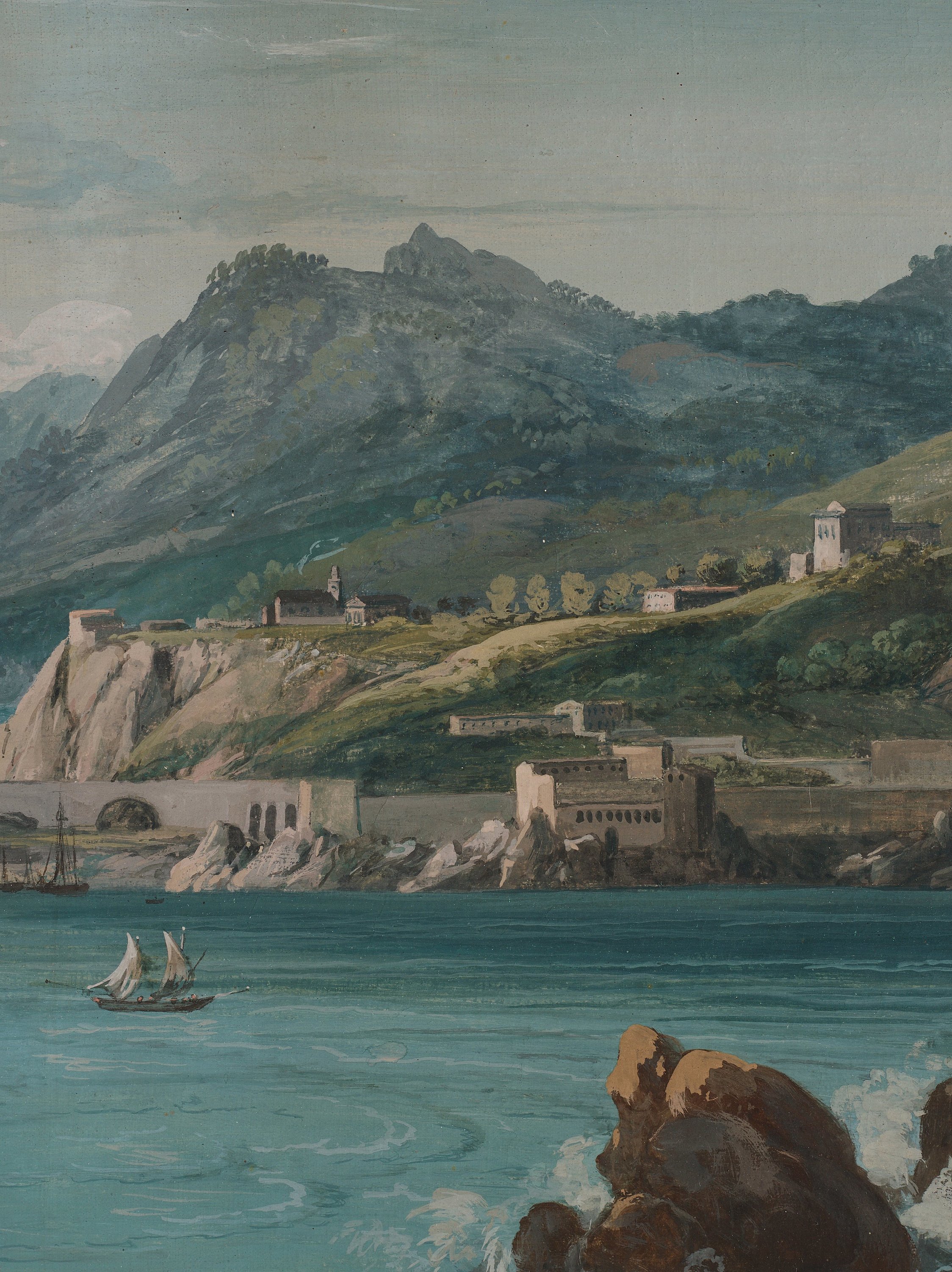 Didier Nicolas Boguet, Extensive costal landskap with castle. - Bukowskis