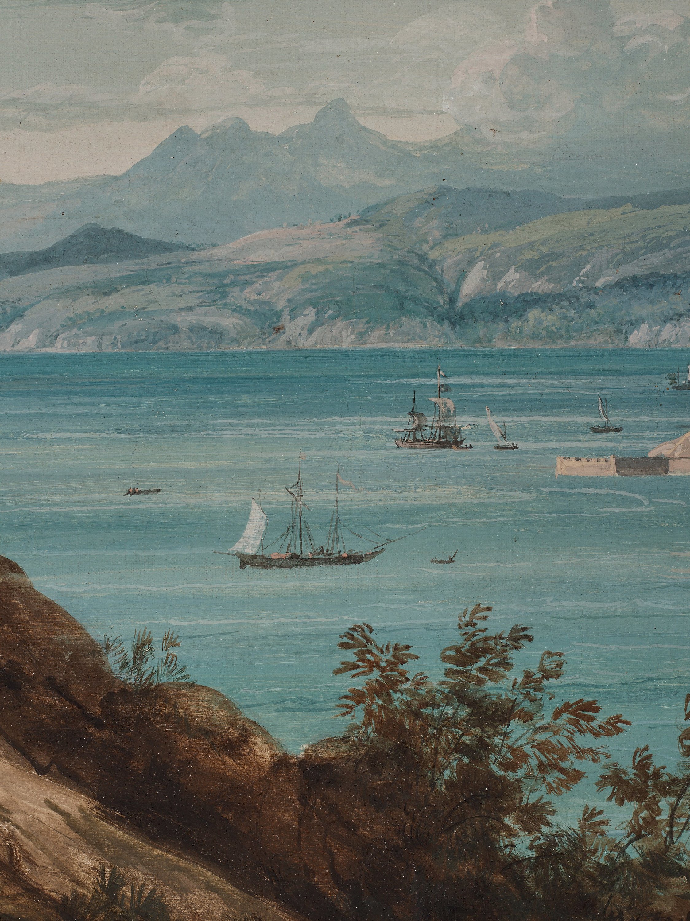 Didier Nicolas Boguet, Extensive costal landskap with castle. - Bukowskis