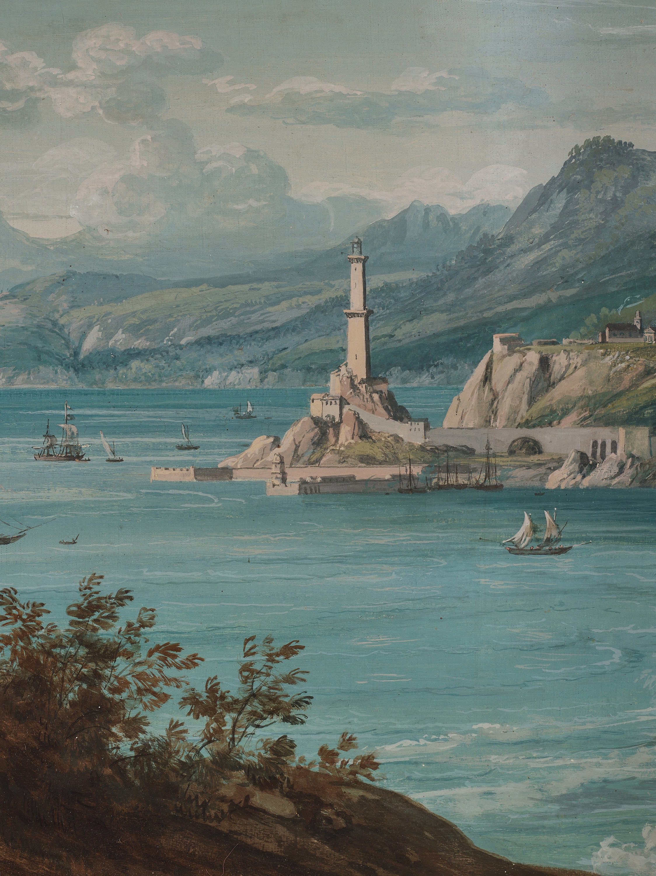 Didier Nicolas Boguet, Extensive costal landskap with castle. - Bukowskis