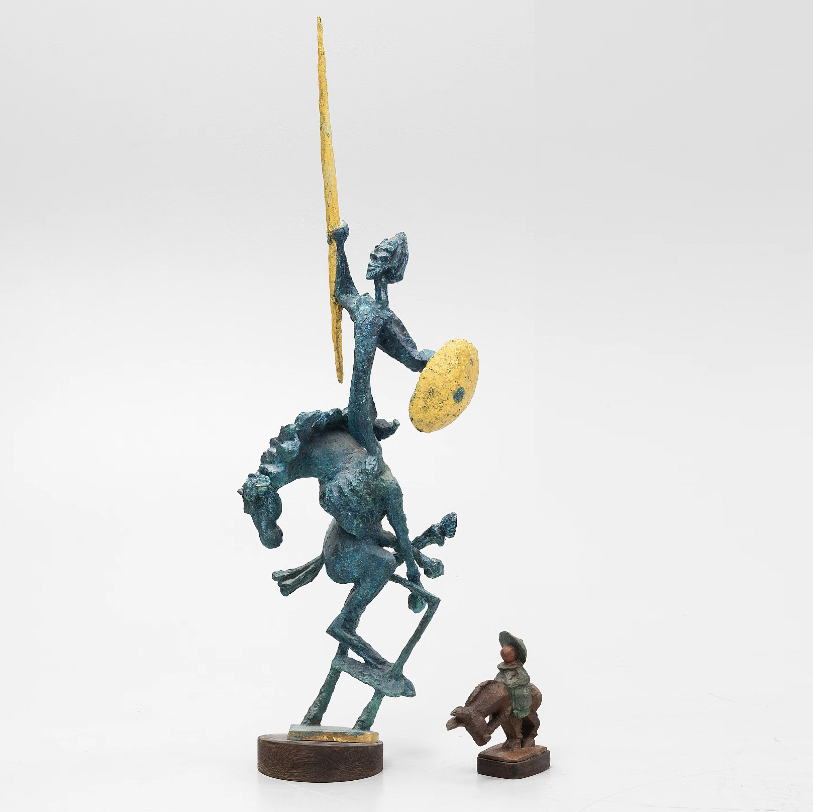Tomas Almberg, two sculptures, Signed. Numbered. Patinated and painted ...