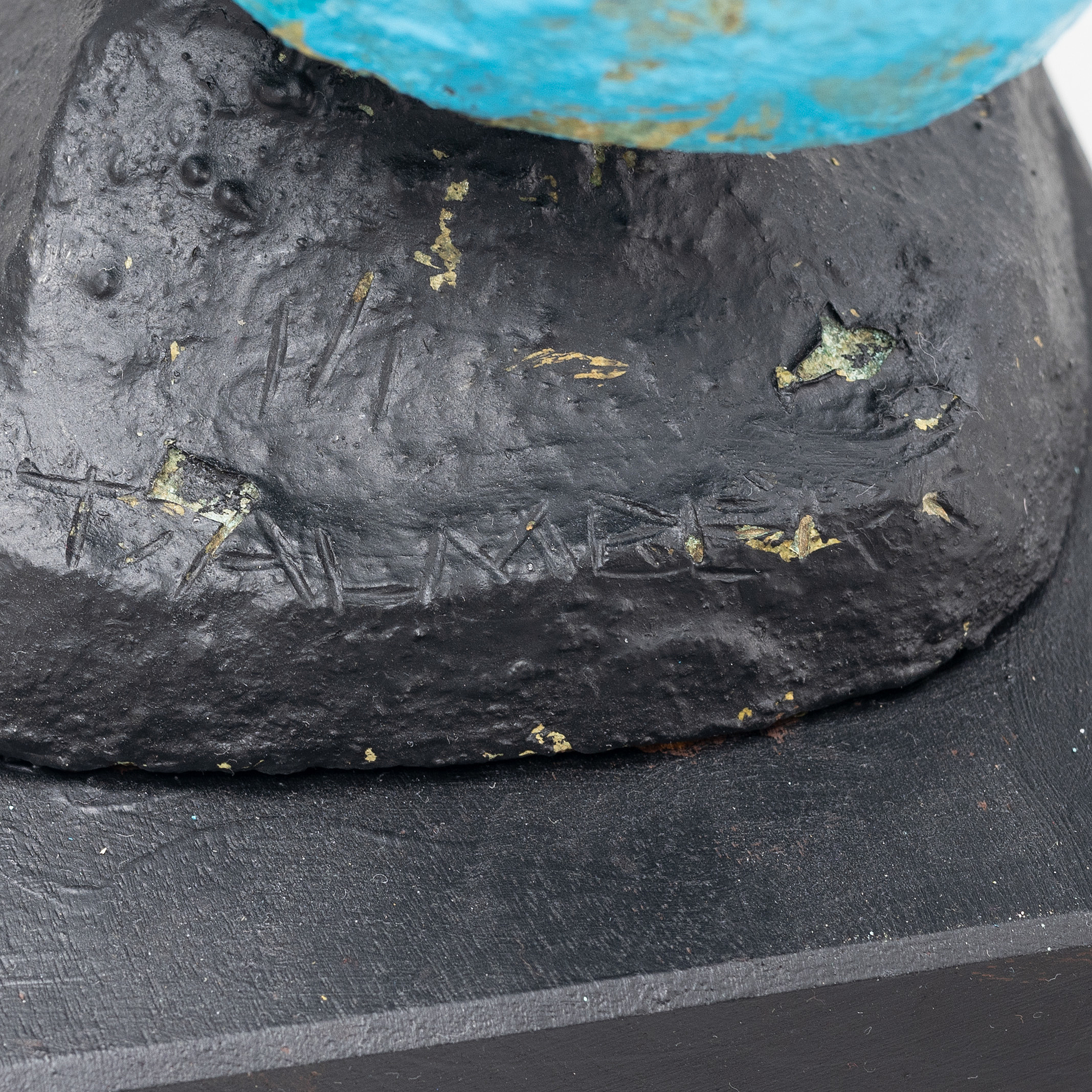 Tomas Almberg, sculpture. Signed. Painted bronze, total height 68 cm ...