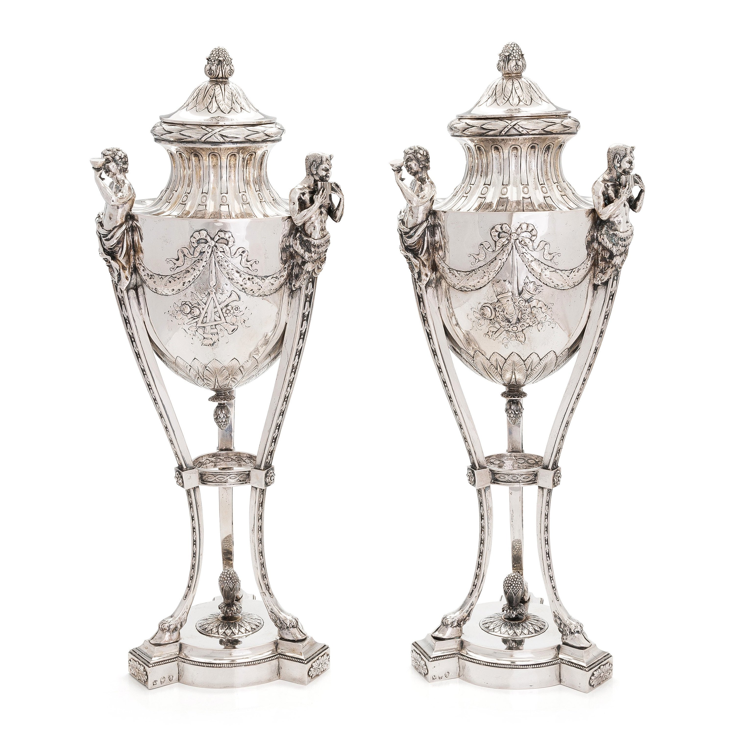 A pair of 'Historismus' silver cassolettes, pseudo marks, J.D ...