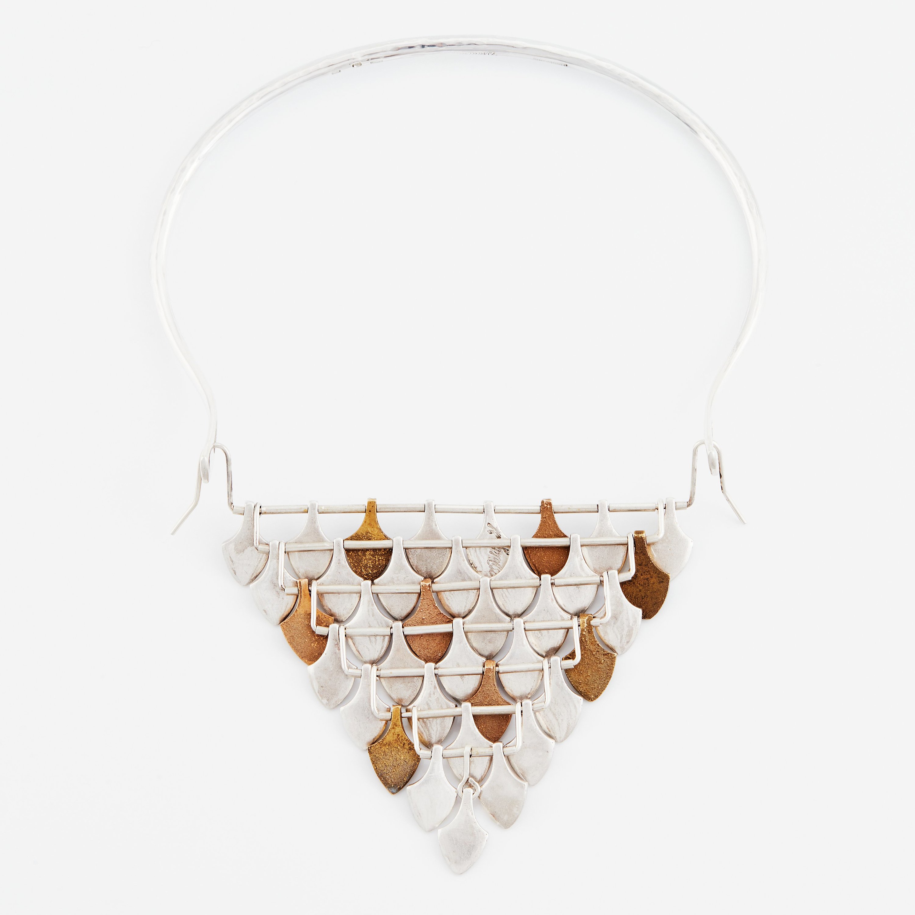 Inga-Britt "Ibe" Dahlquist, a bronze and silver necklace "Scales ...