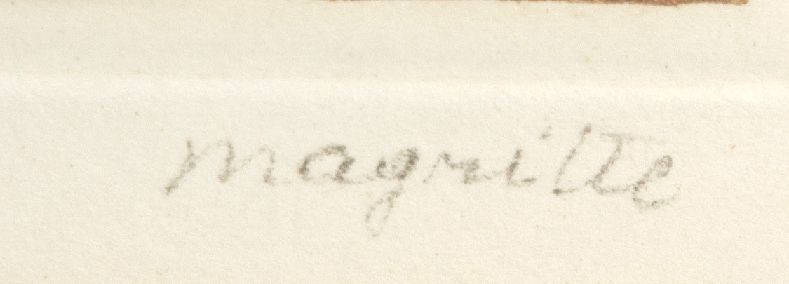 René Magritte, etching and color aquatint, 1968, stamp signed, numbered ...