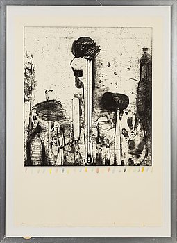 Jim Dine, etching with hand-coloring, 1974-76, signed 10/30. - Bukowskis