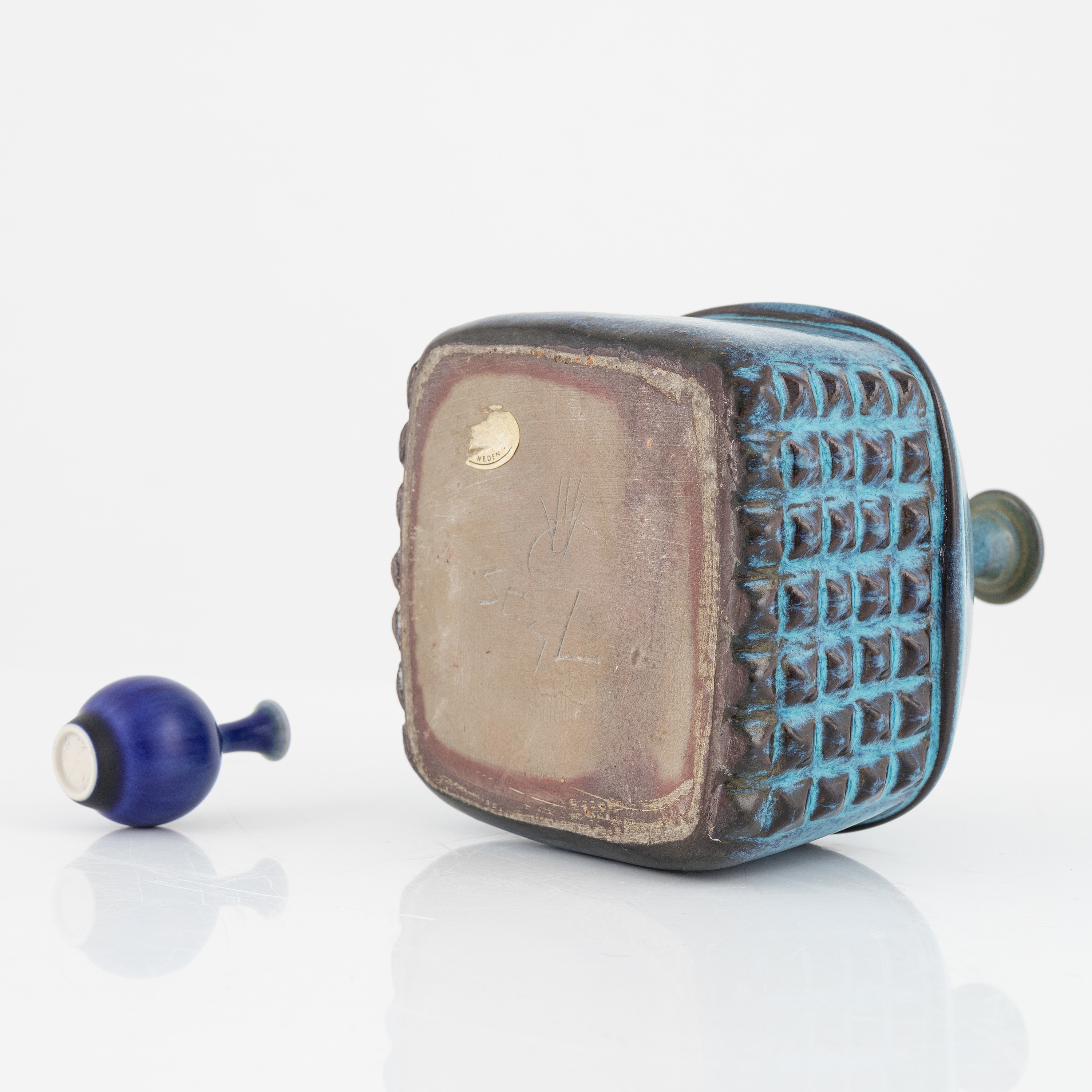 Stig Lindberg, a stoneware vase, Gustavsberg studio, Sweden 1965 and a ...