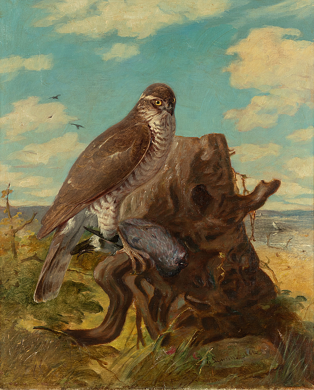 Henrik Theodor Lundh, olja på duk, signerad och daterad 1862. - Bukowskis