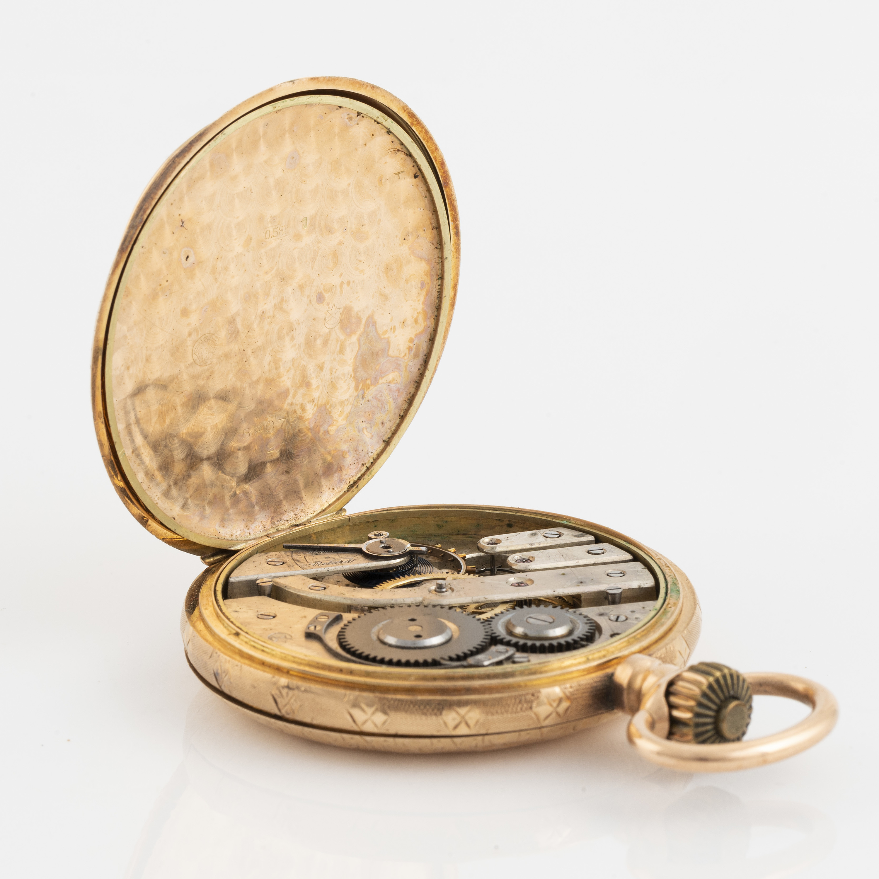 Pocket watch, 14K gold, hunter, 55 mm. - Bukowskis
