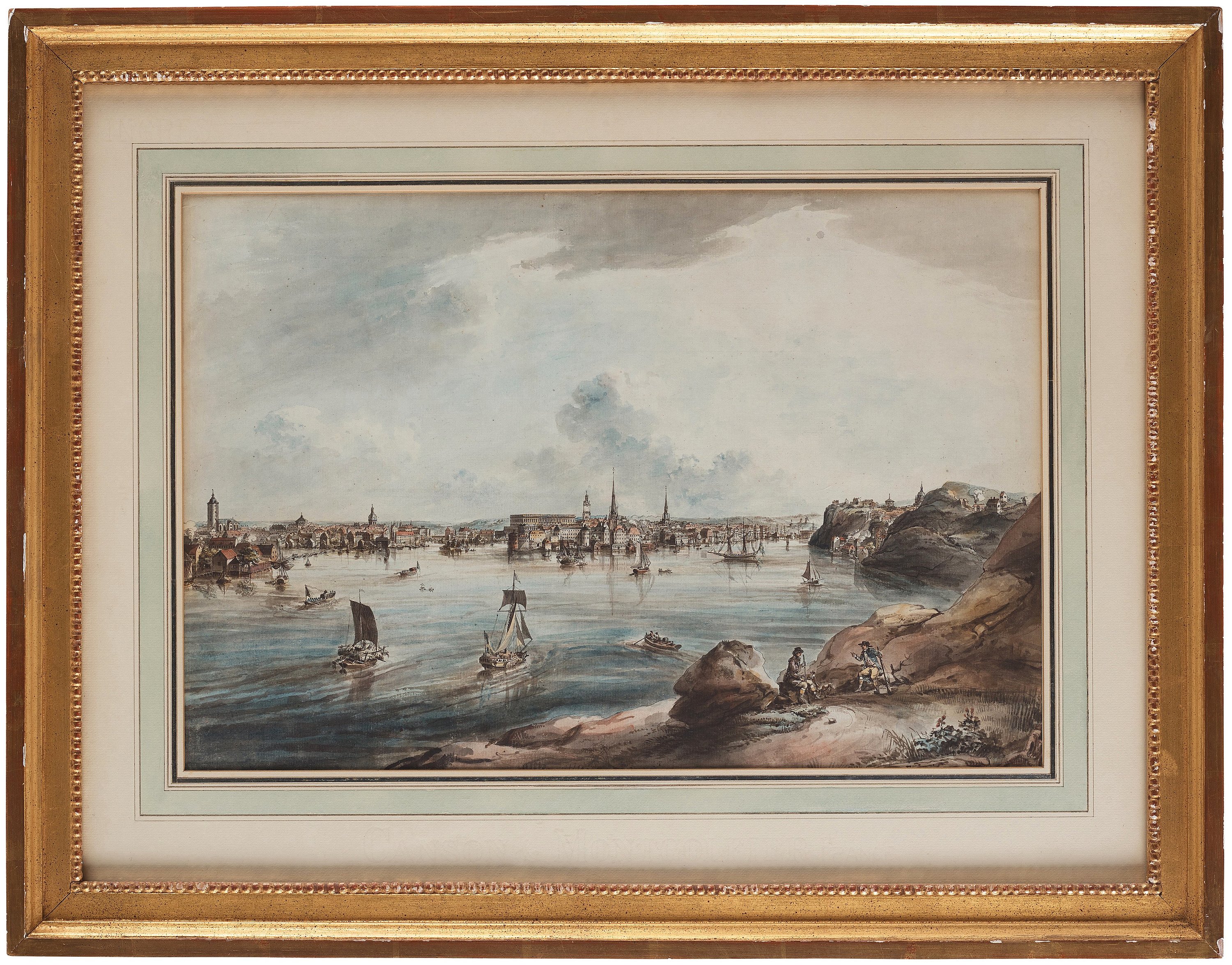 Johan Fredrik Martin, "Stockholm sedt ifrån Mälare sidan". - Bukowskis