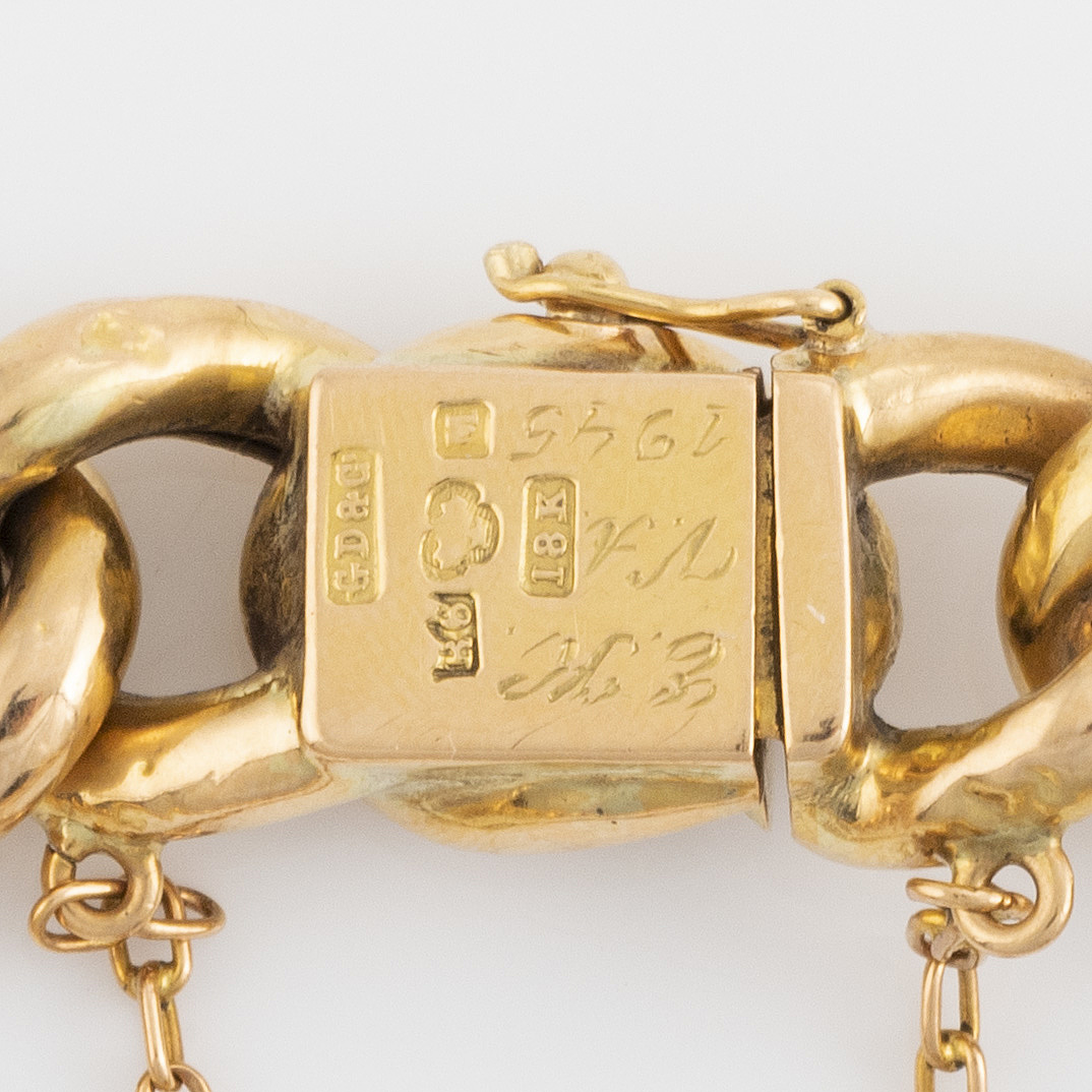 Armband, 18K guld, pansarlänk, 1800-tal. - Bukowskis
