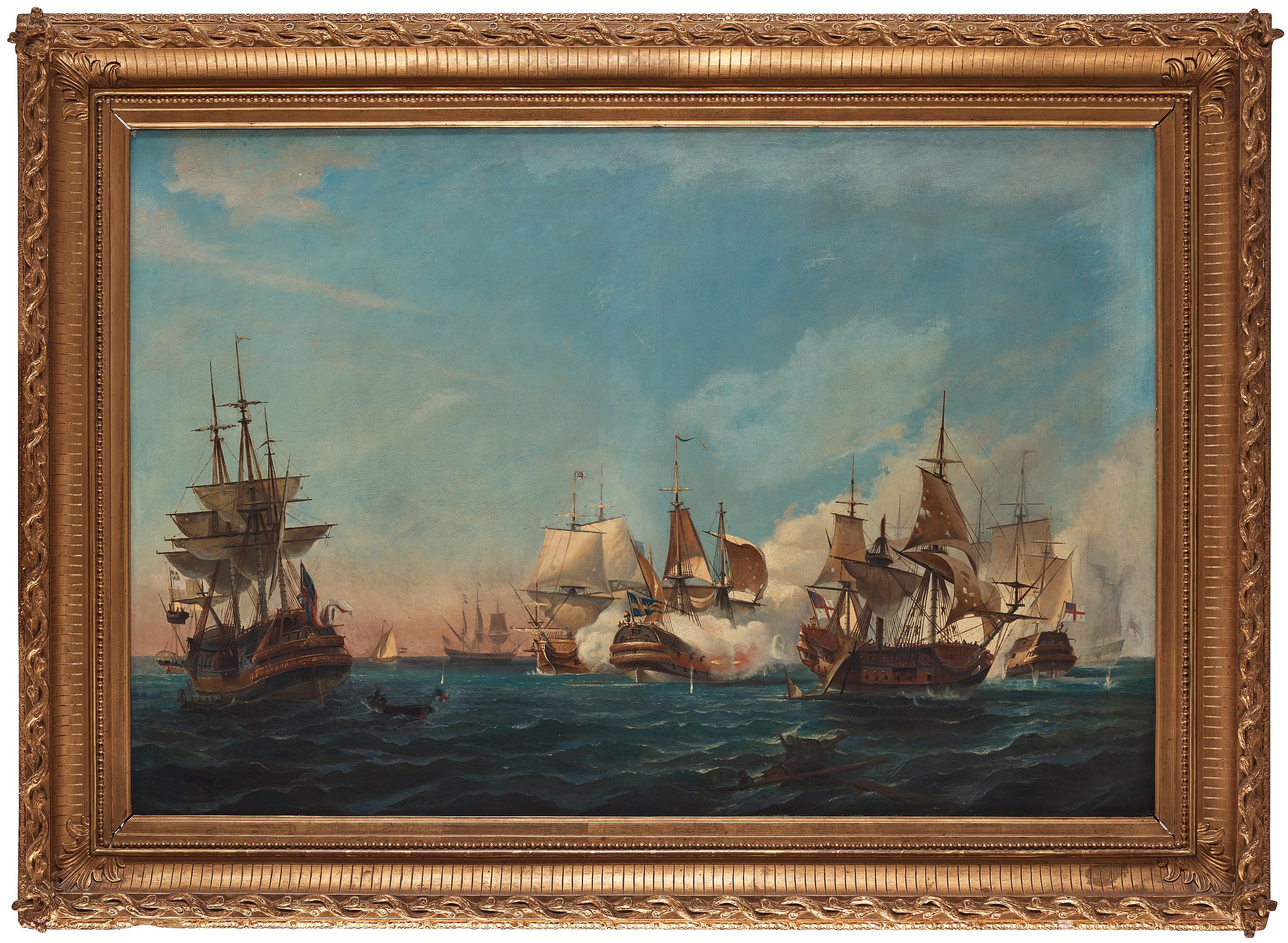 Albert Berg, attributed to, Battle of Orford Ness 1704. - Bukowskis