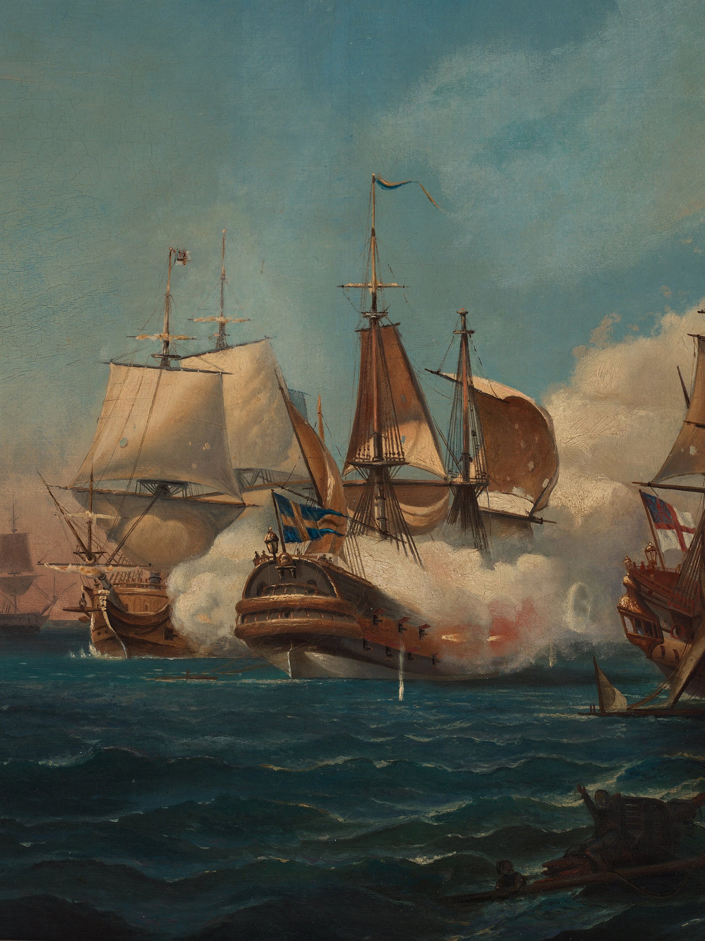 Albert Berg, attributed to, Battle of Orford Ness 1704. - Bukowskis