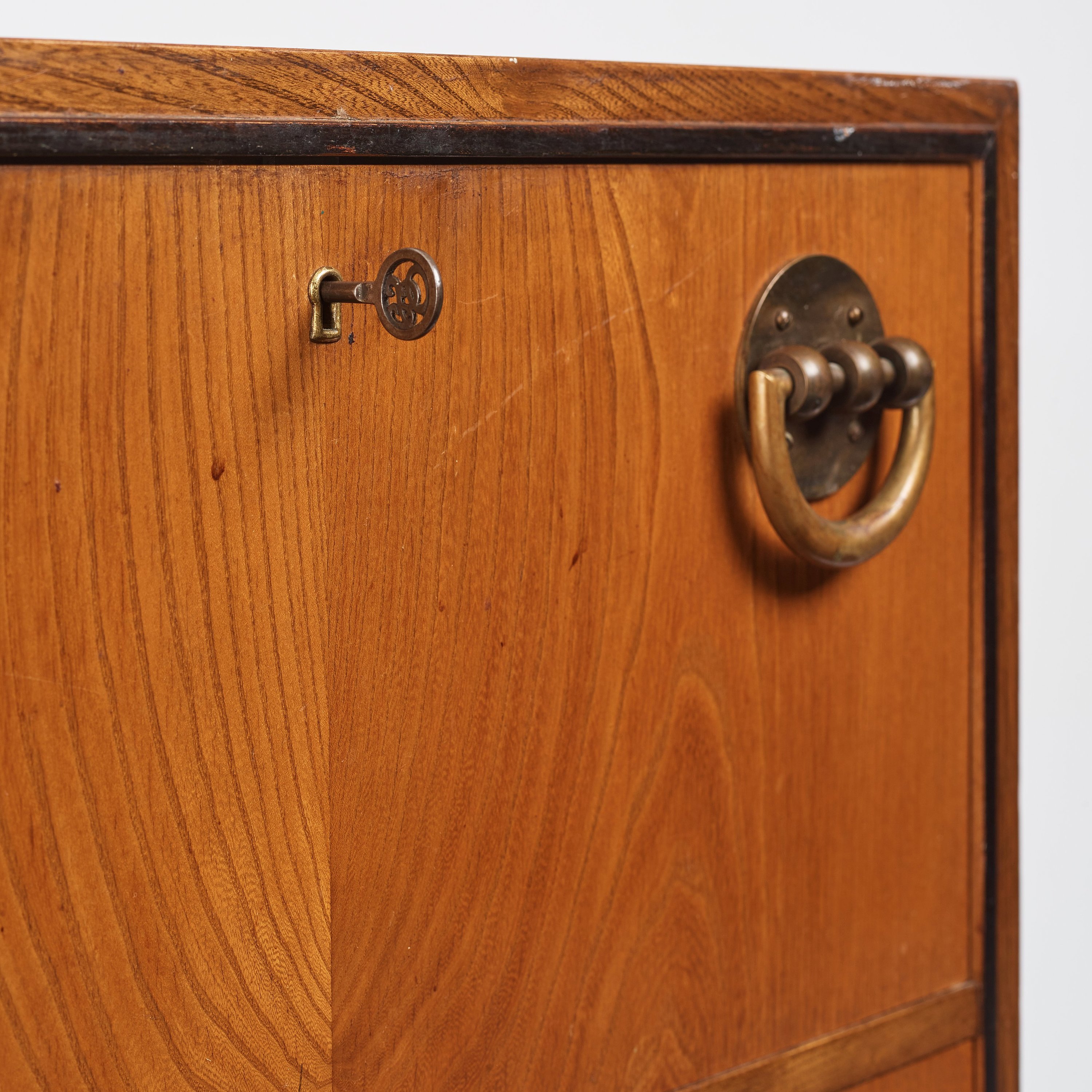 Otto Schulz, a Swedish Modern elm veneered drop front chest of drawers ...