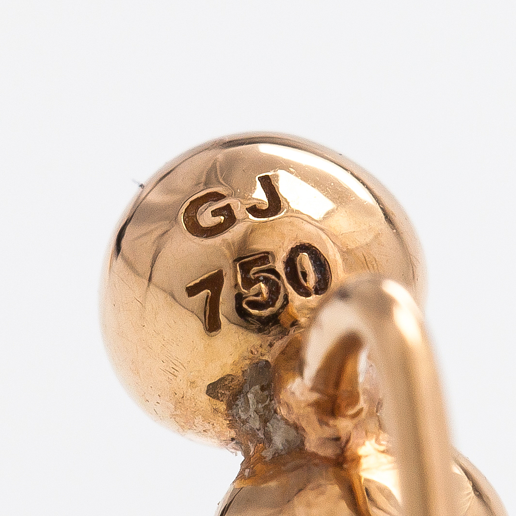 Georg Jensen, A pair of 18K gold earrings "Moonlight grapes". Denmark ...