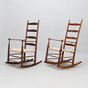 Two Shaker style rocking chairs, early 20th century. - Bukowskis