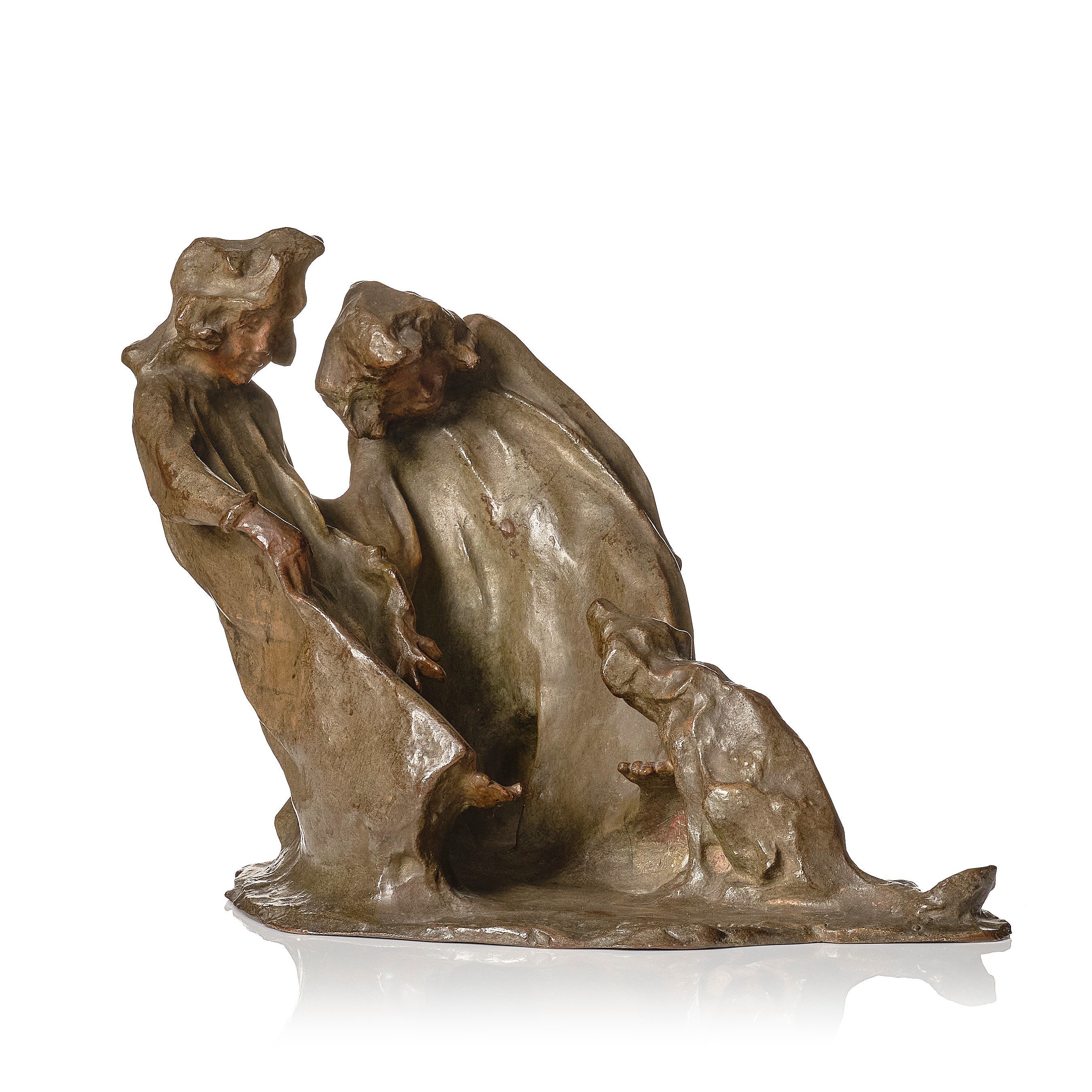 Carl Milles, Two children and a dog. - Bukowskis