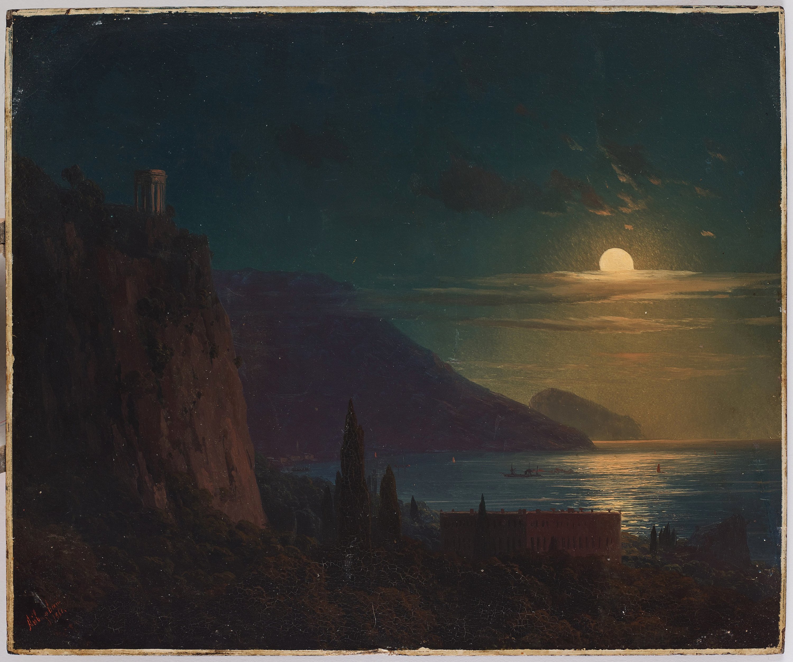 Ivan Constantinovich Aivazovsky, Crimean night, view of Oreanda and Aiu ...