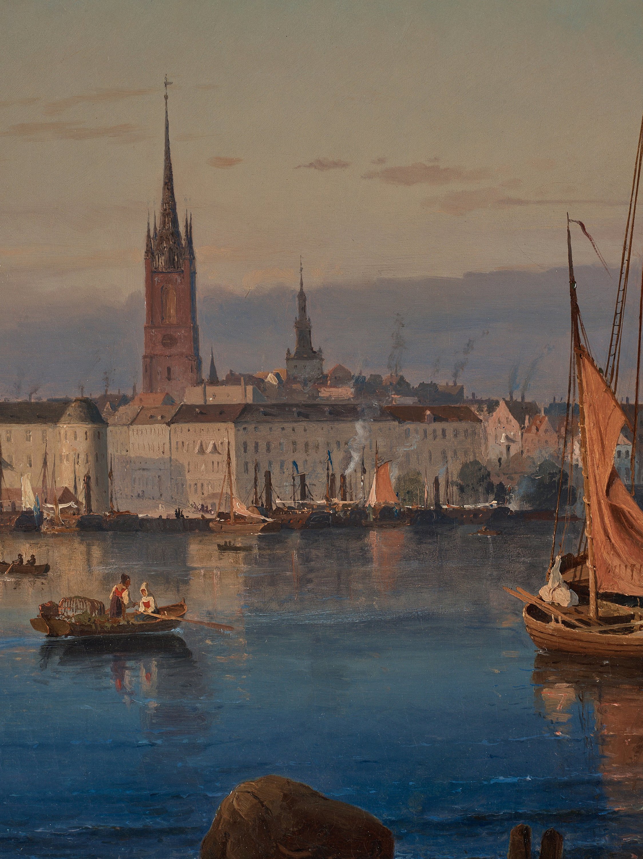 Carl Frederik Sørensen, Stockholm from Riddarholmen. - Bukowskis