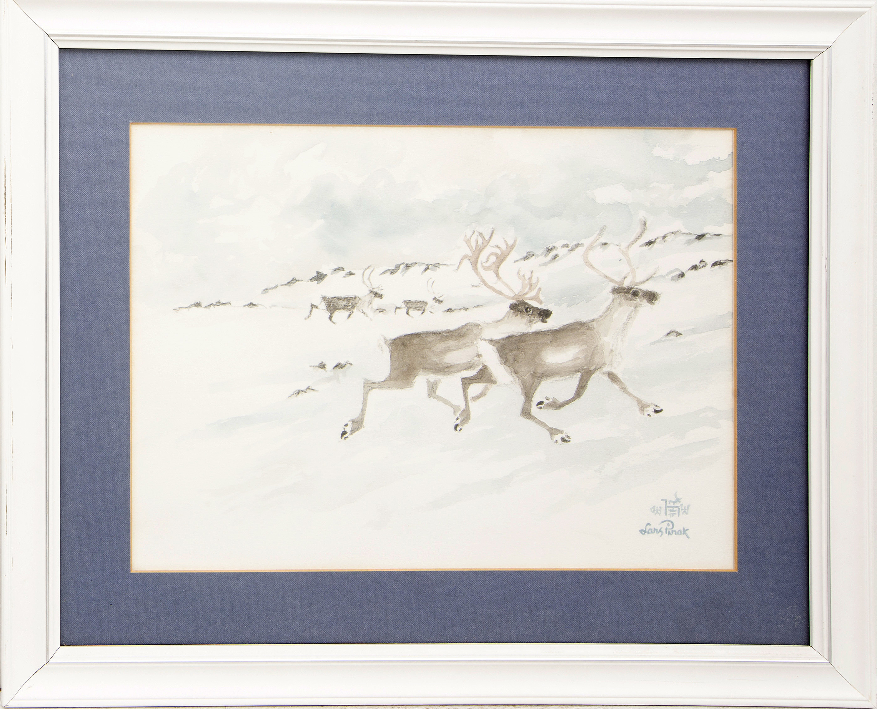 Lars Pirak, akvarell signerad. - Bukowskis