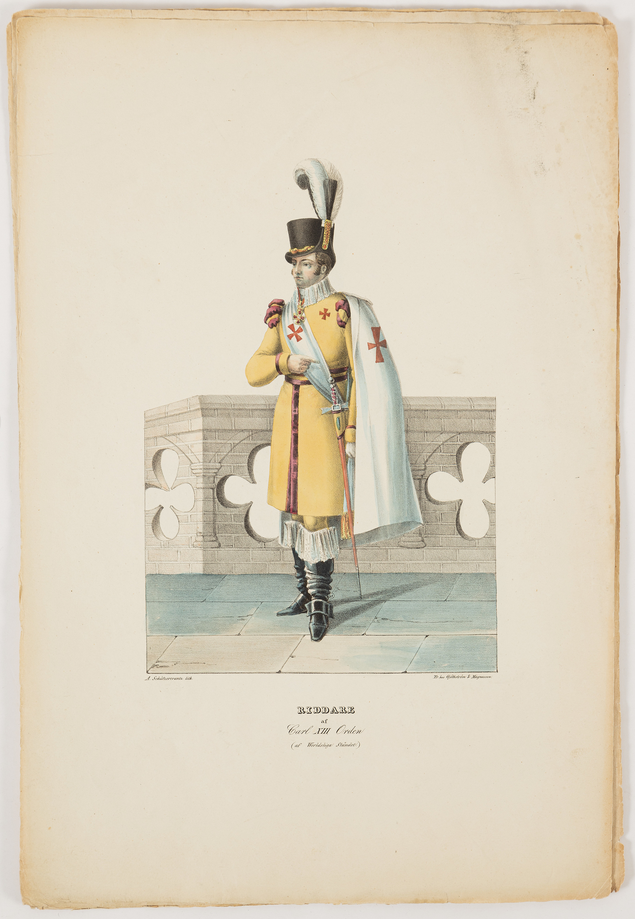 Adolf Ulrik Schützercrantz, 8 kolorerade litografier, ”Kongl: svenska ...