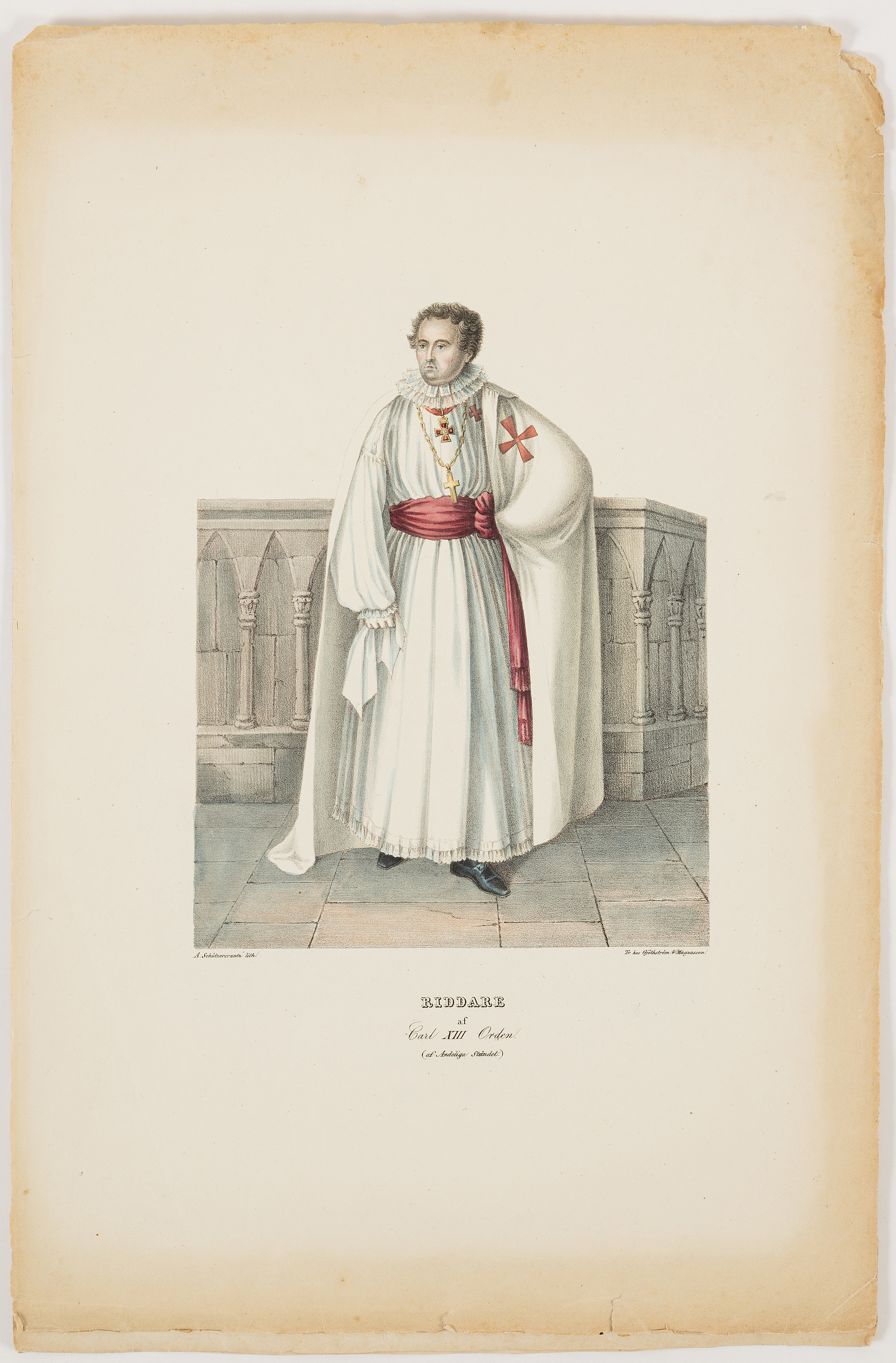 Adolf Ulrik Schützercrantz, 8 kolorerade litografier, ”Kongl: svenska ...