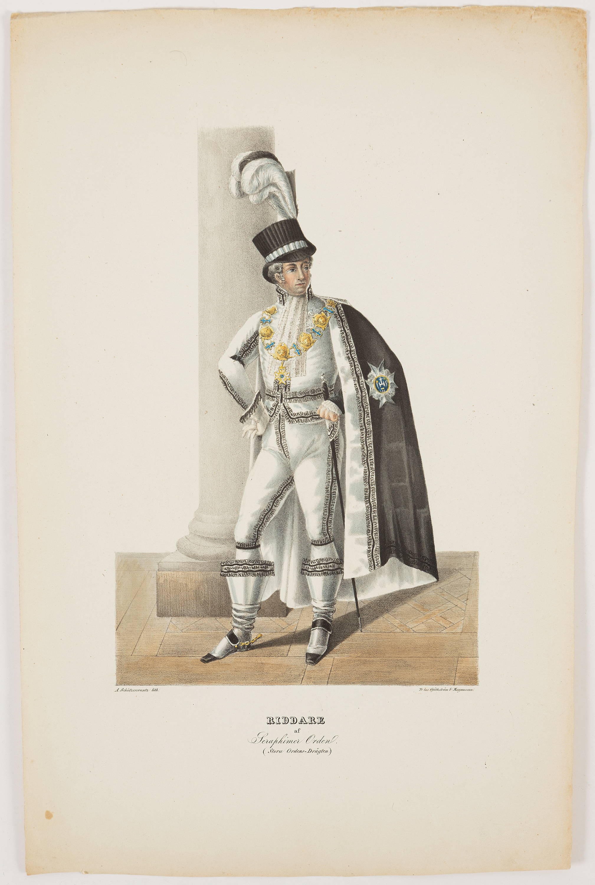 Adolf Ulrik Schützercrantz, 8 kolorerade litografier, ”Kongl: svenska ...