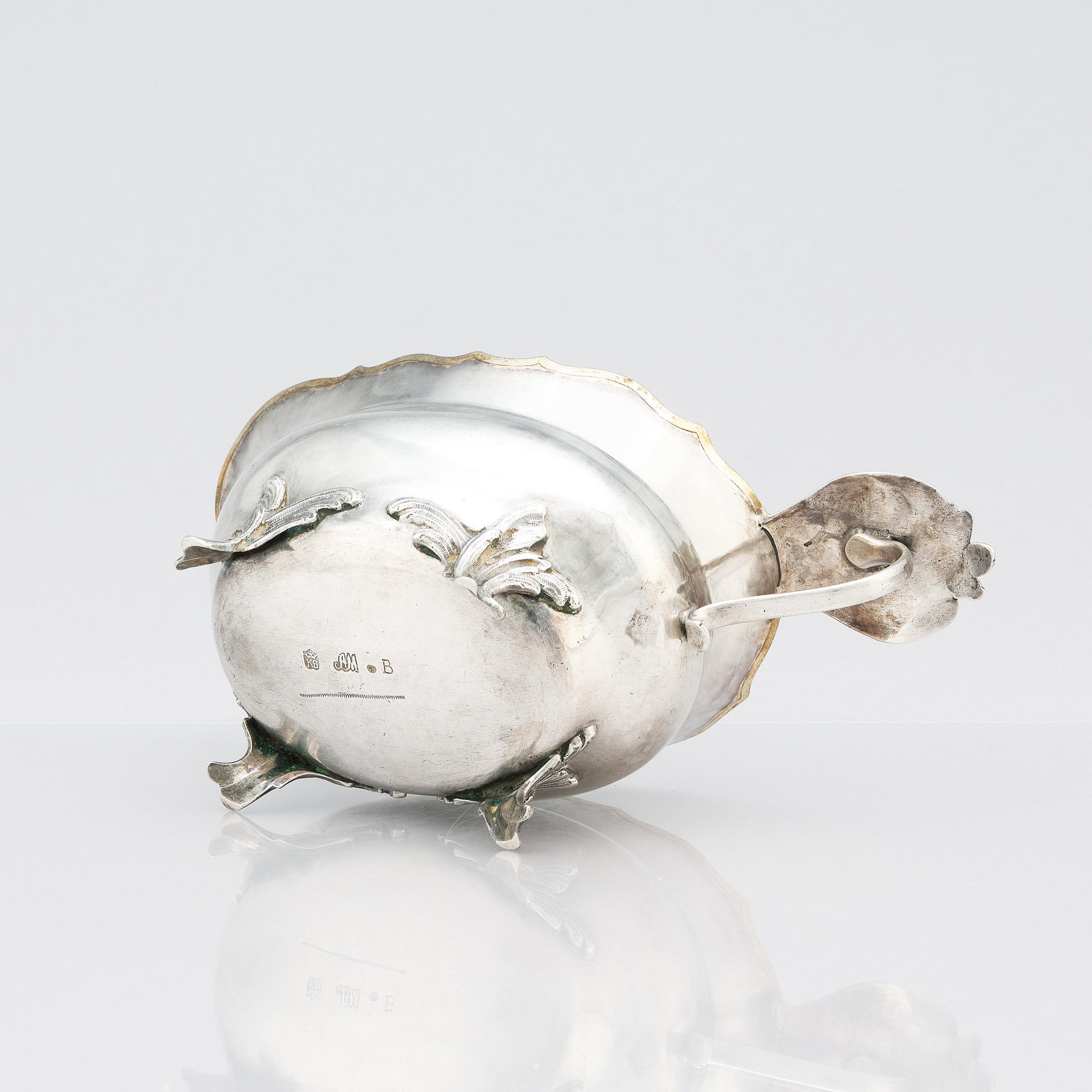 A Swedish 18th Century Rococo parcel-gilt silver cream-jug, marks of Anders Mårdh, Kungsbacka ...