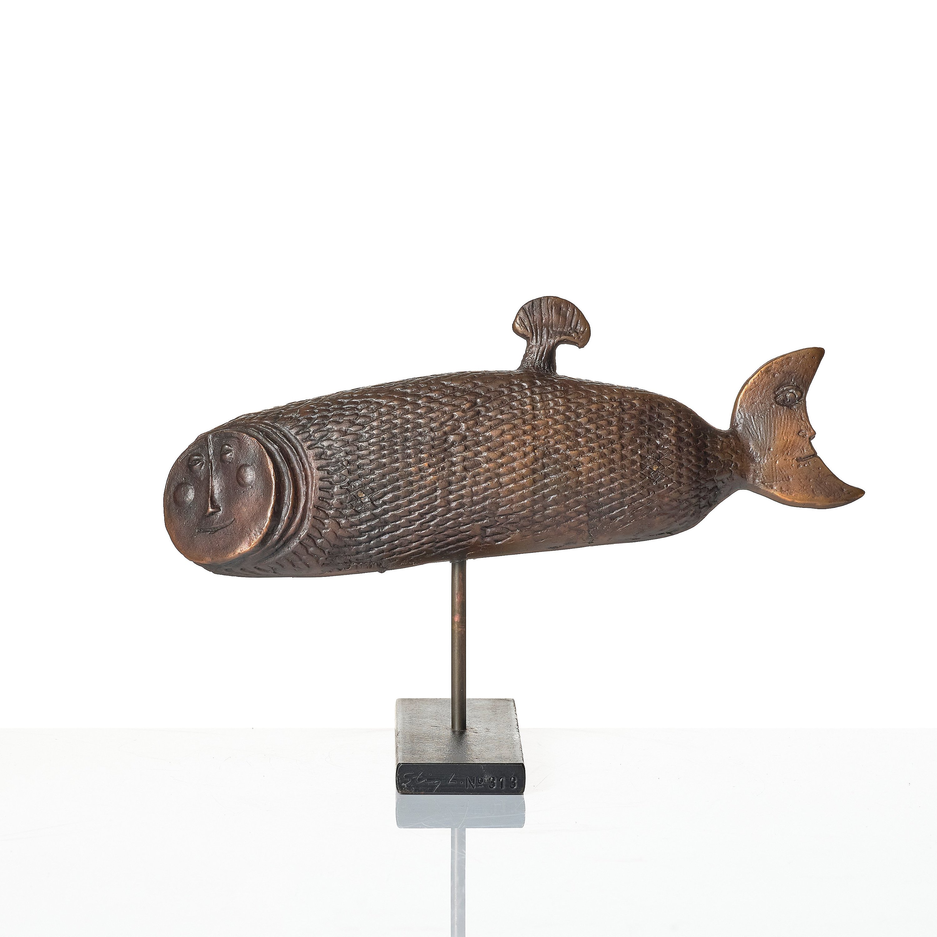 Stig Lindberg, skulptur, "Månfisken", Scandia Present, 1970-tal, nr 313 ...