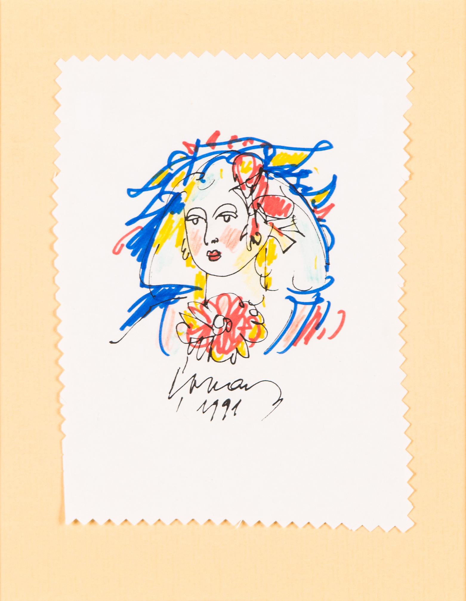 Evald Okas, ink drawing, signed and dated 1991. - Bukowskis