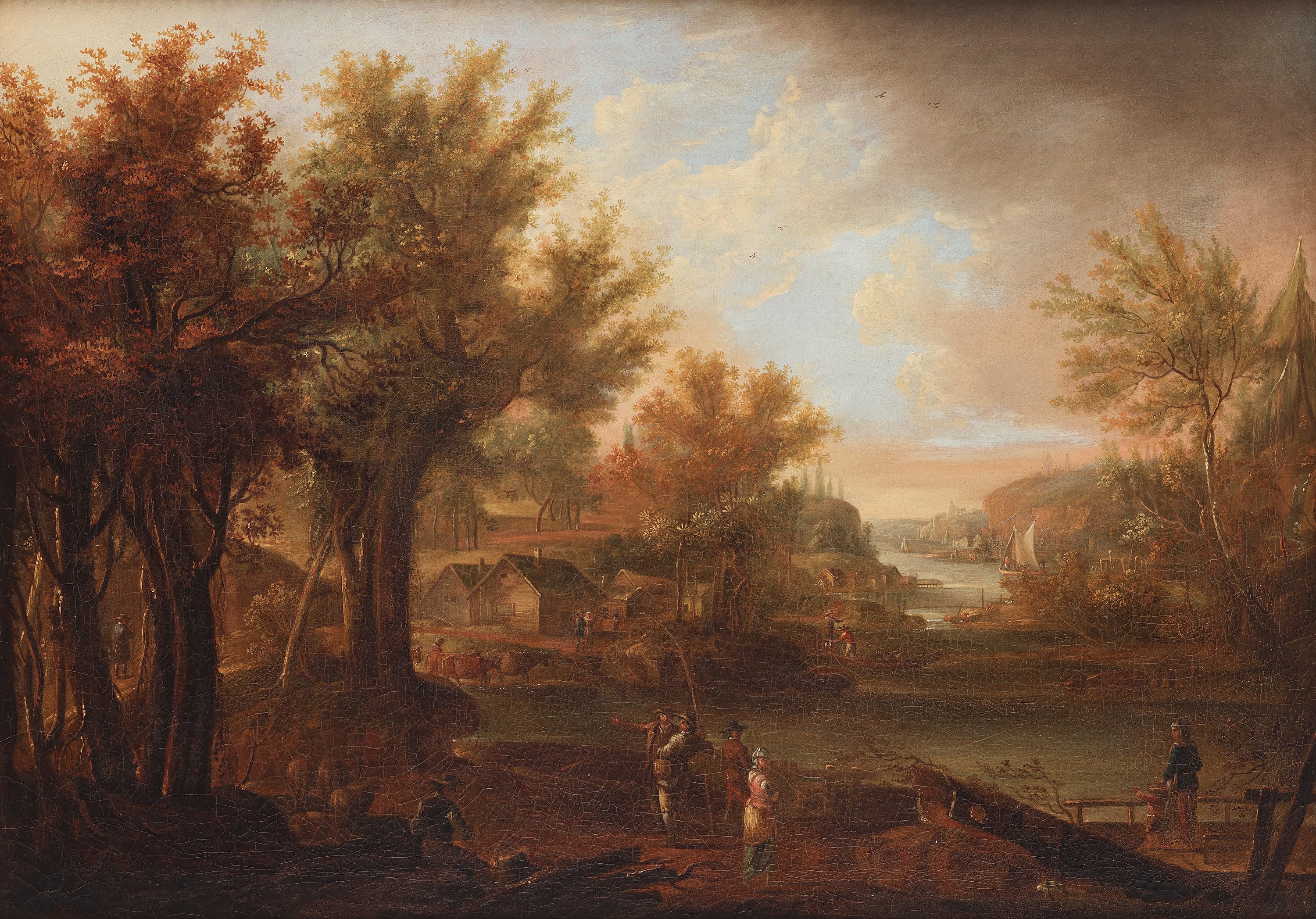 Johan Philip Korn, Landscape with figures. - Bukowskis