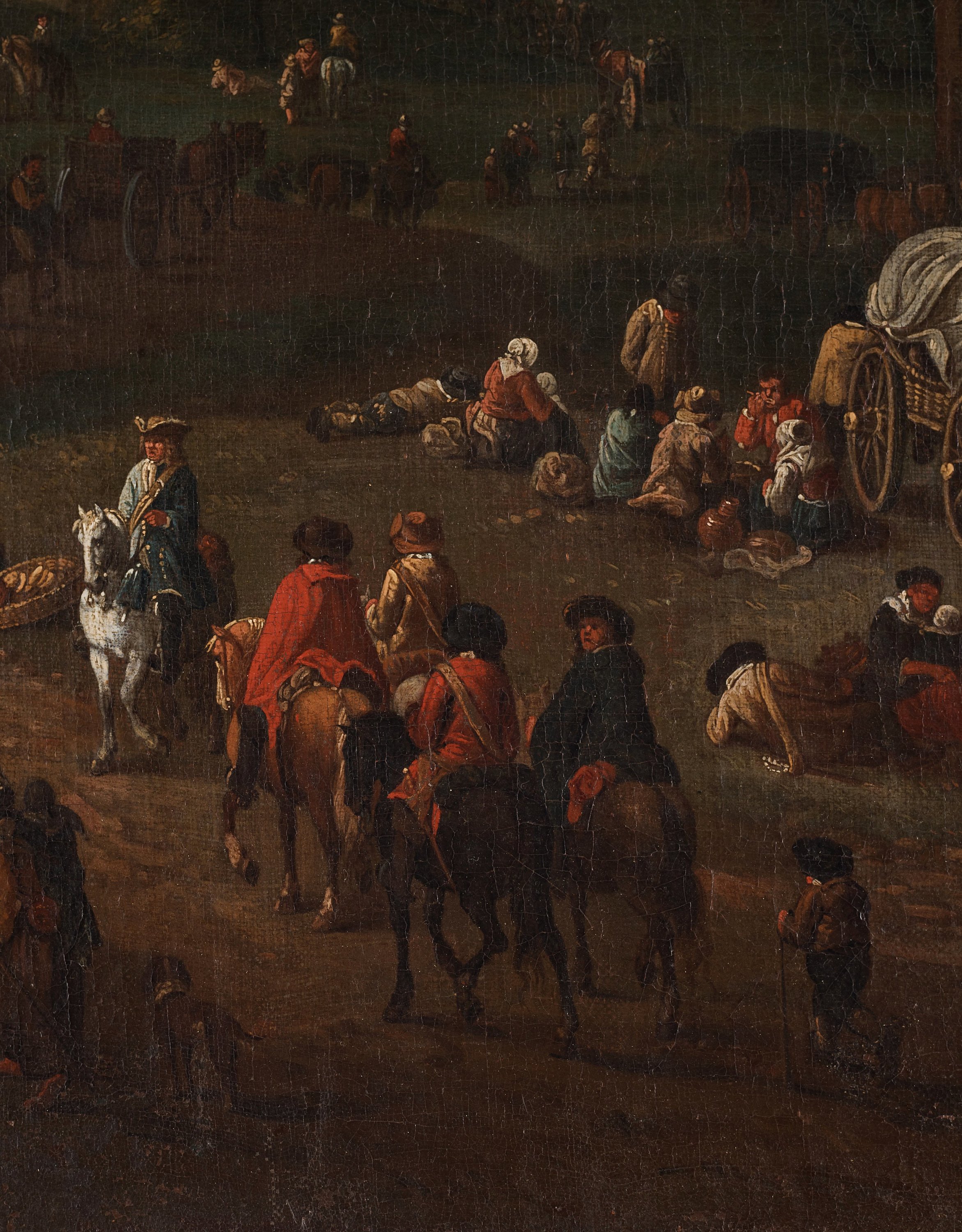 Adriaen Boudewyns & Peeter Bout, Landscape with resting travelers, a ...