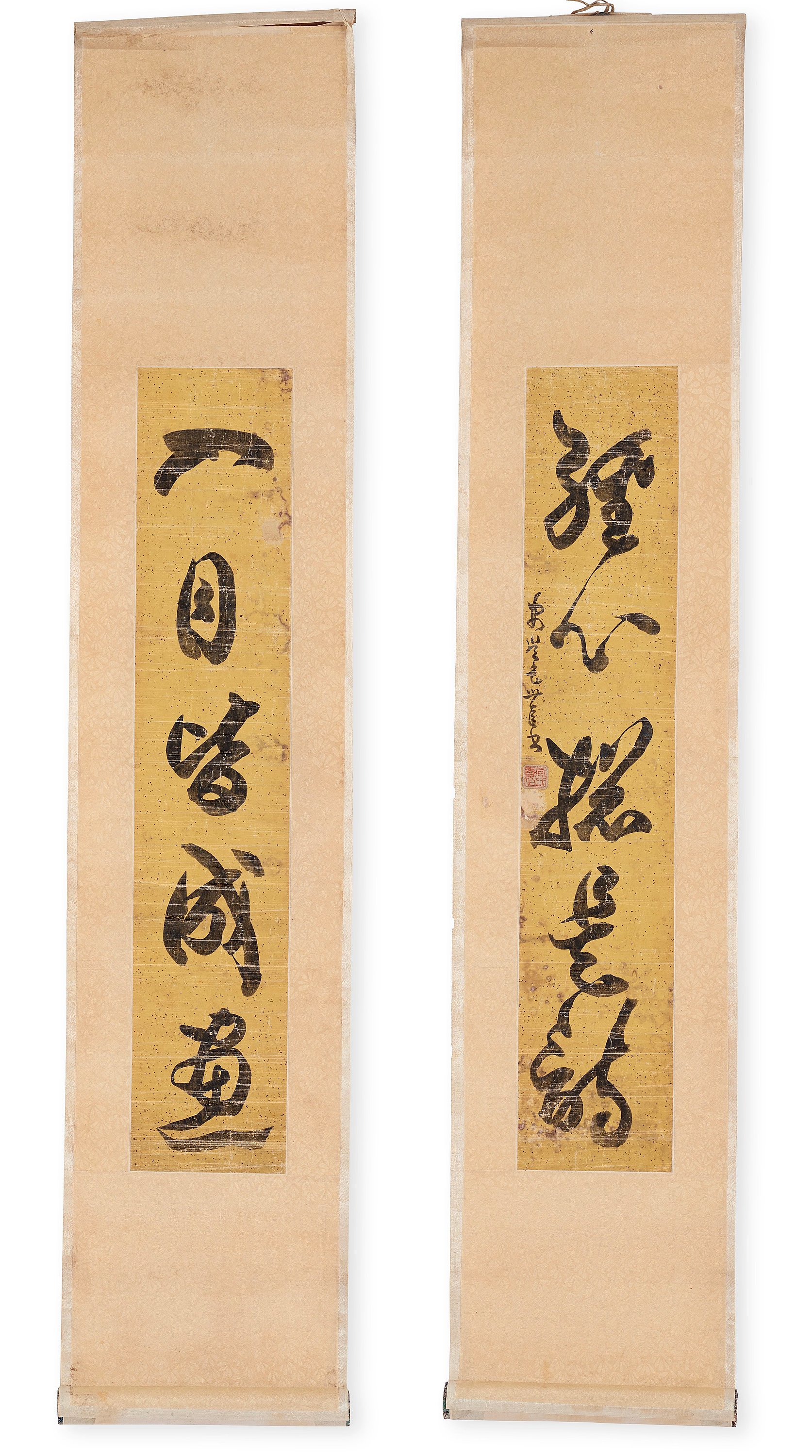 Two scroll paintings with calligraphy, signed Bao Shichen (1775-1855 ...
