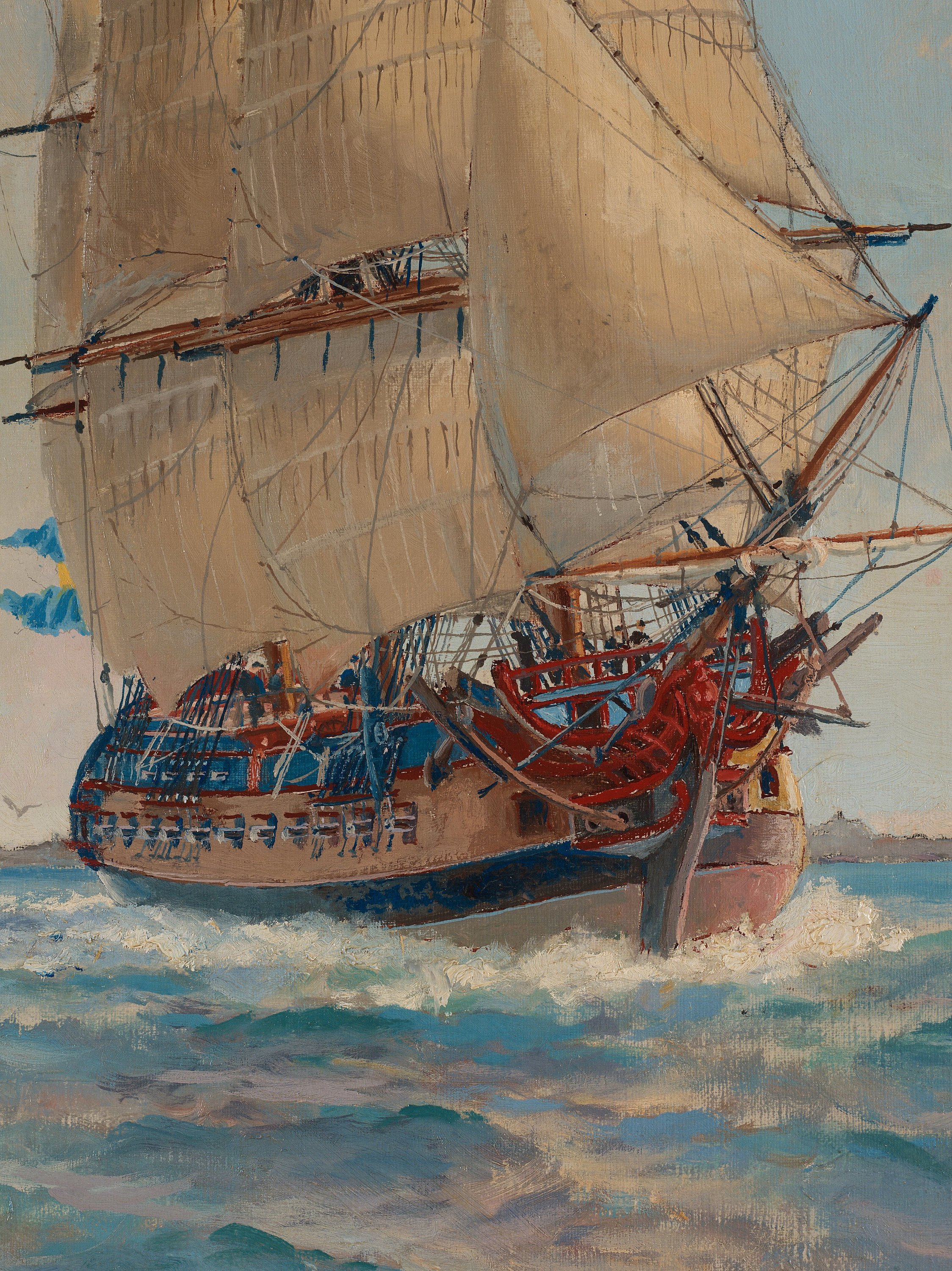 Jacob Hägg, Ship of the line under full sail off Vinga. - Bukowskis