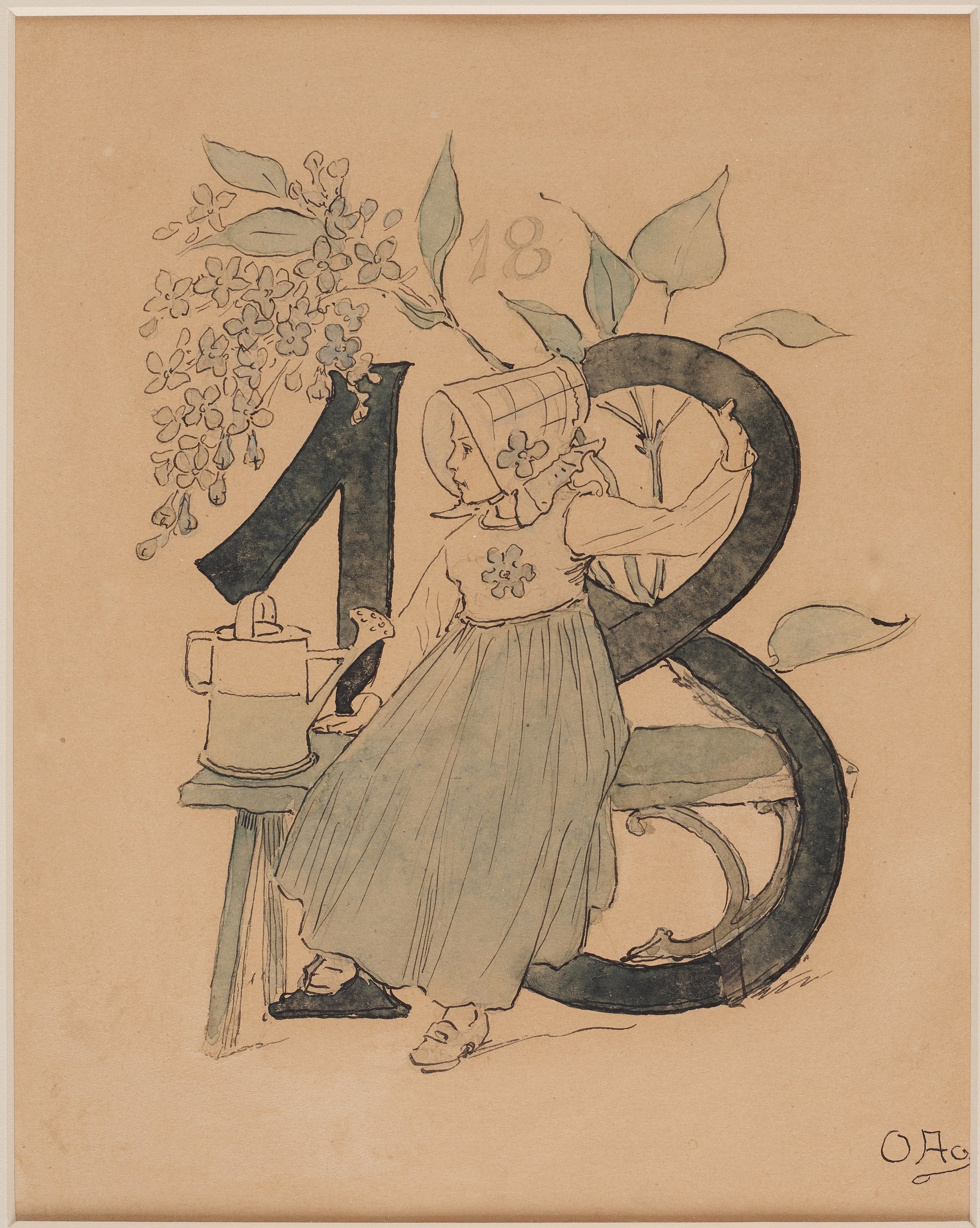 Ottilia Adelborg, "Blomstersiffror med rim", 20 + 1 st. - Bukowskis