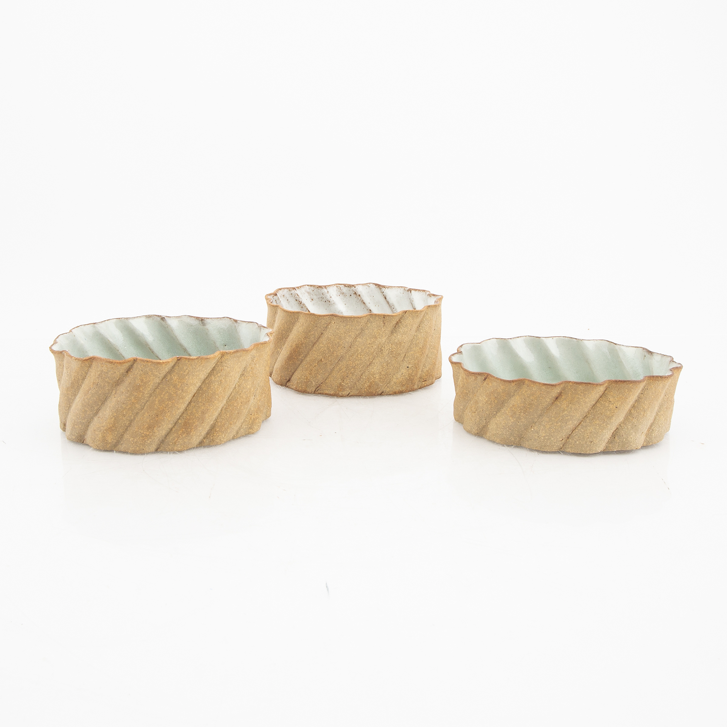 Signe Persson-Melin, a set of three stoneware "Cumulus" bowls signed ...