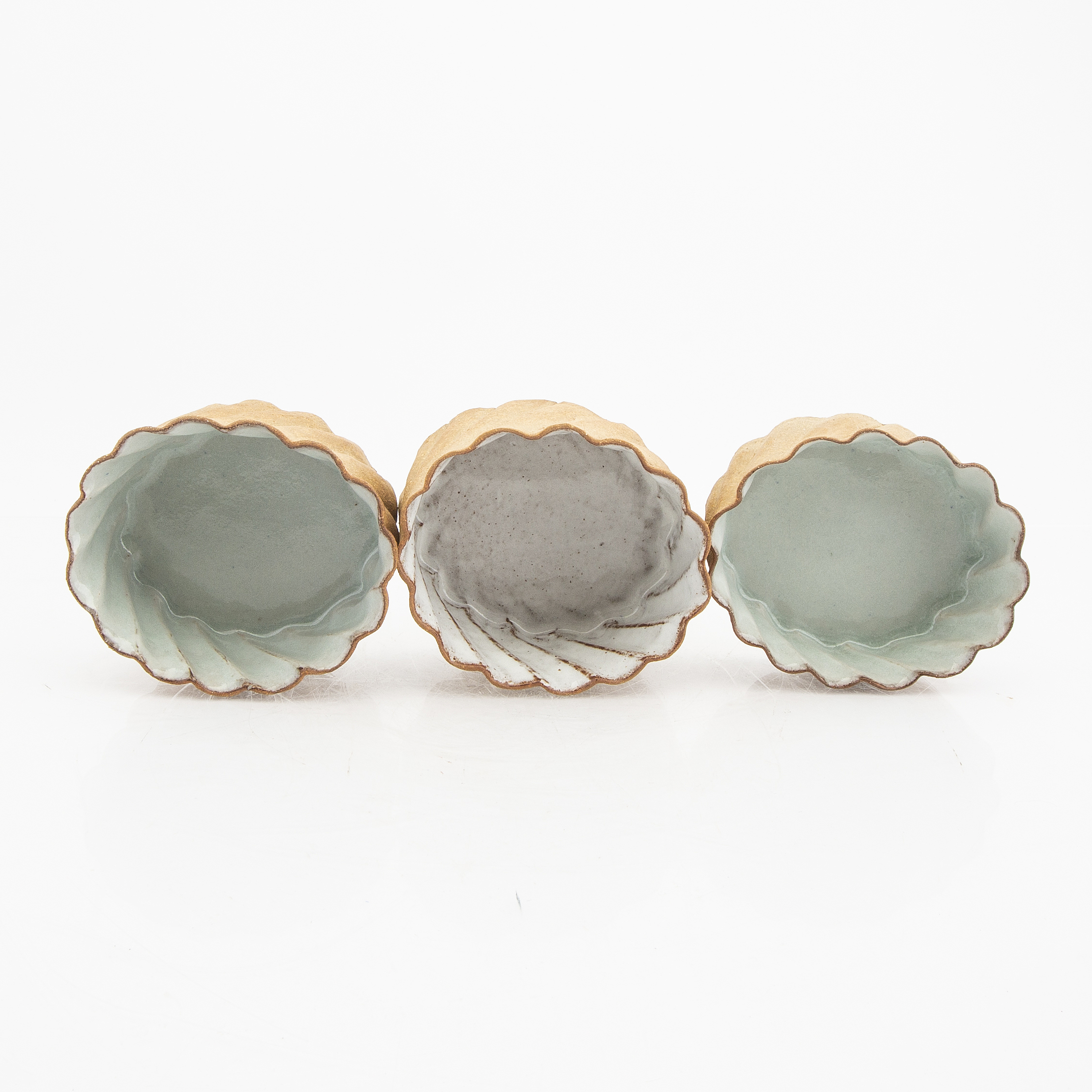 Signe Persson-Melin, a set of three stoneware "Cumulus" bowls signed ...