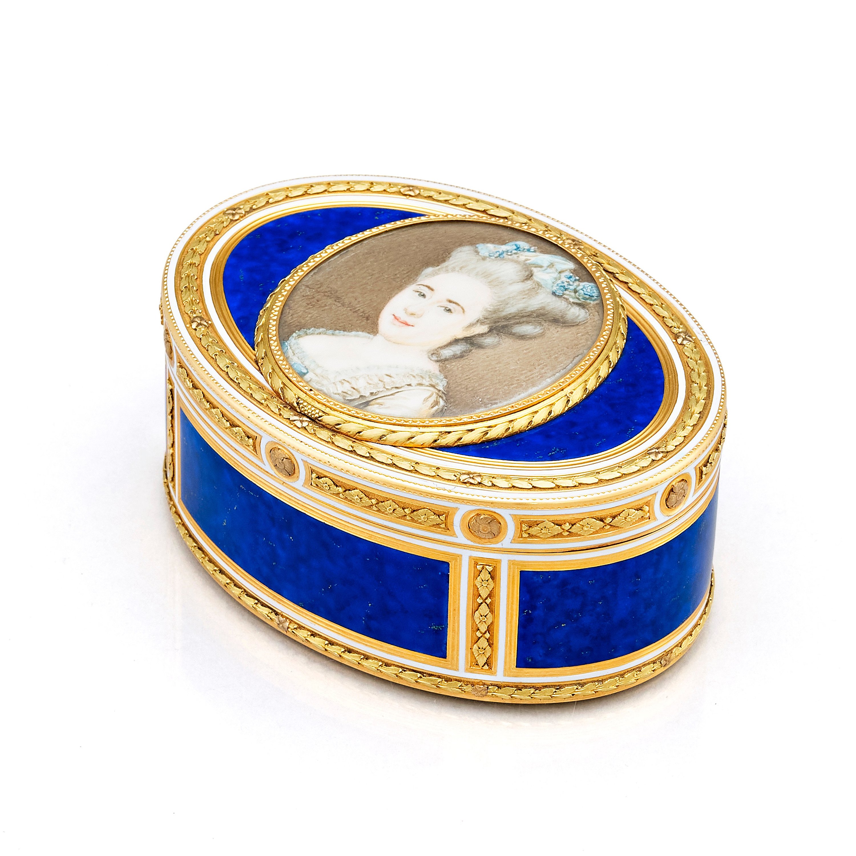 A Louis XVI gold and enamel box by Charles Le Bastier, Paris 1776-1777 ...