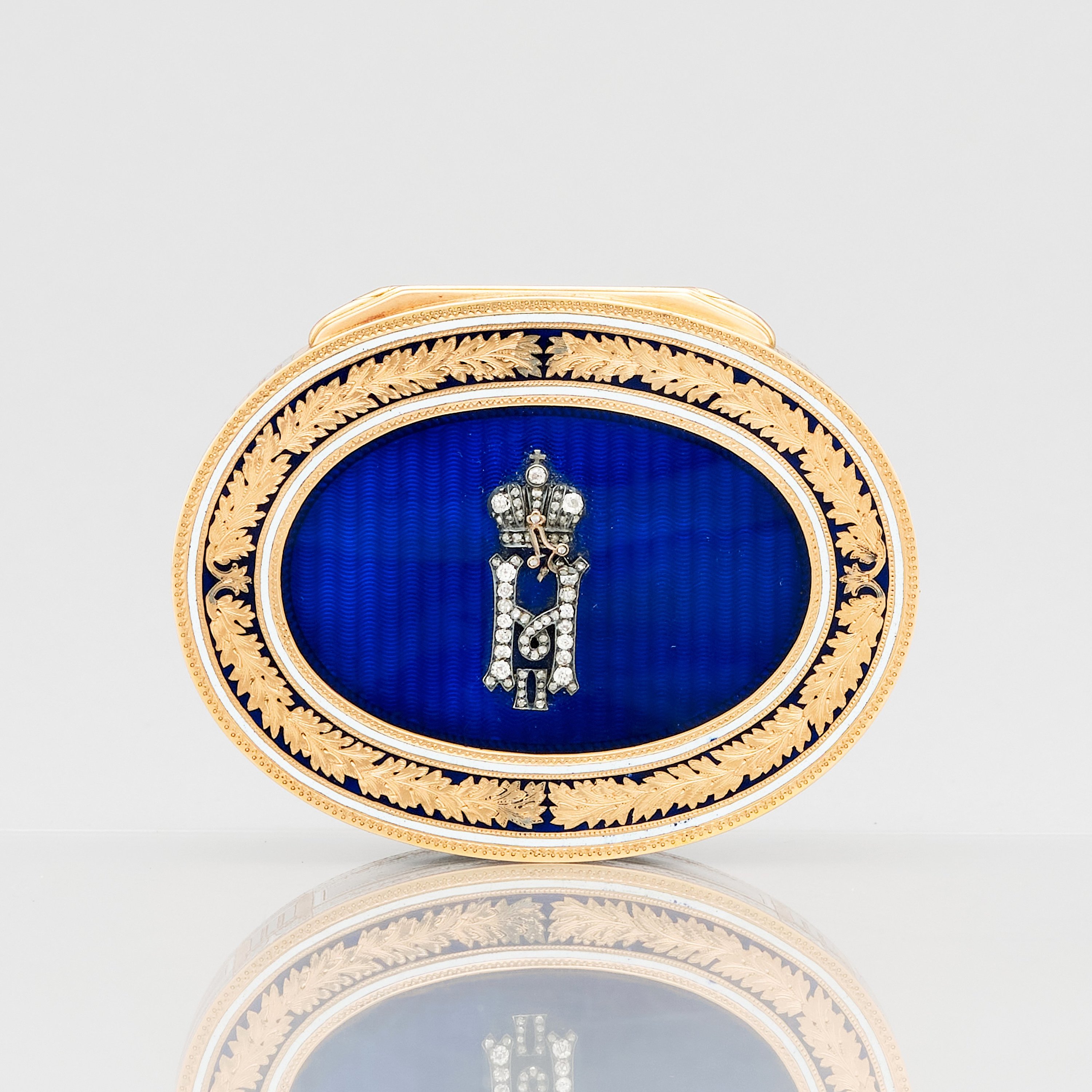 Kejserlig presentationsdosa, guld, emalj och diamanter, Alexander ...