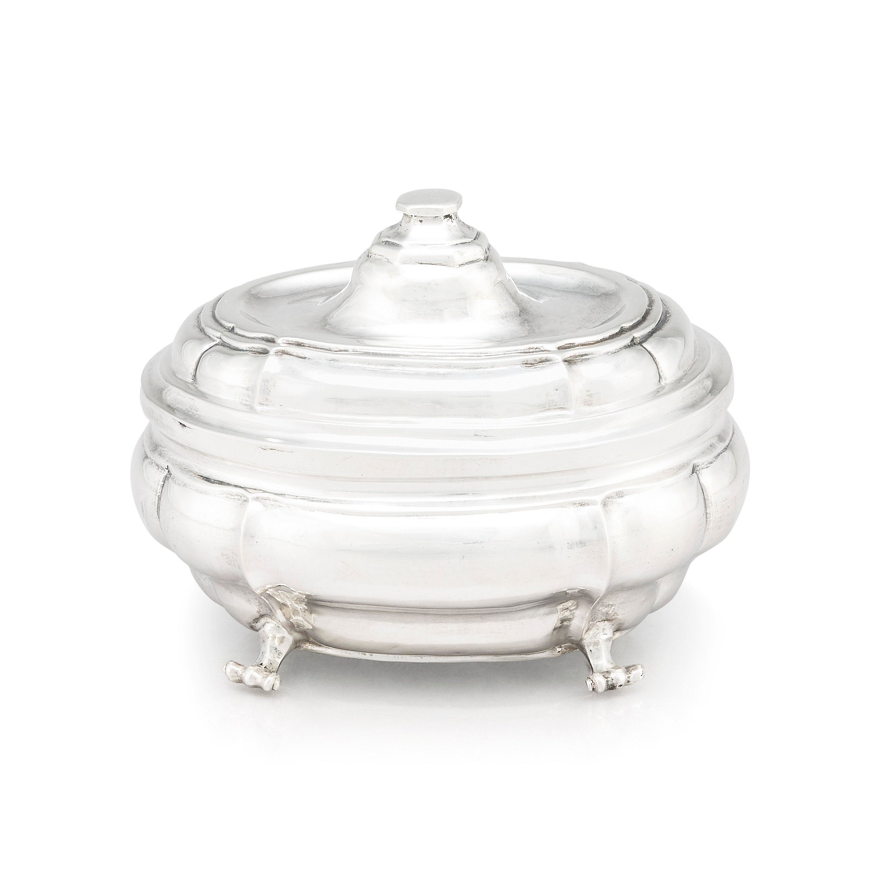 A German Rococo 18th Century silver sugar-casket, possibly mark of ...