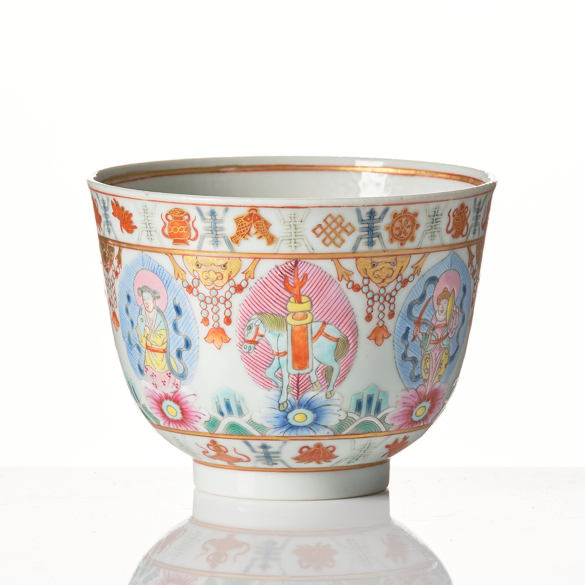 A famille-rose 'baragon tumed' tea bowl, Qing dynasty, Daoguang ...