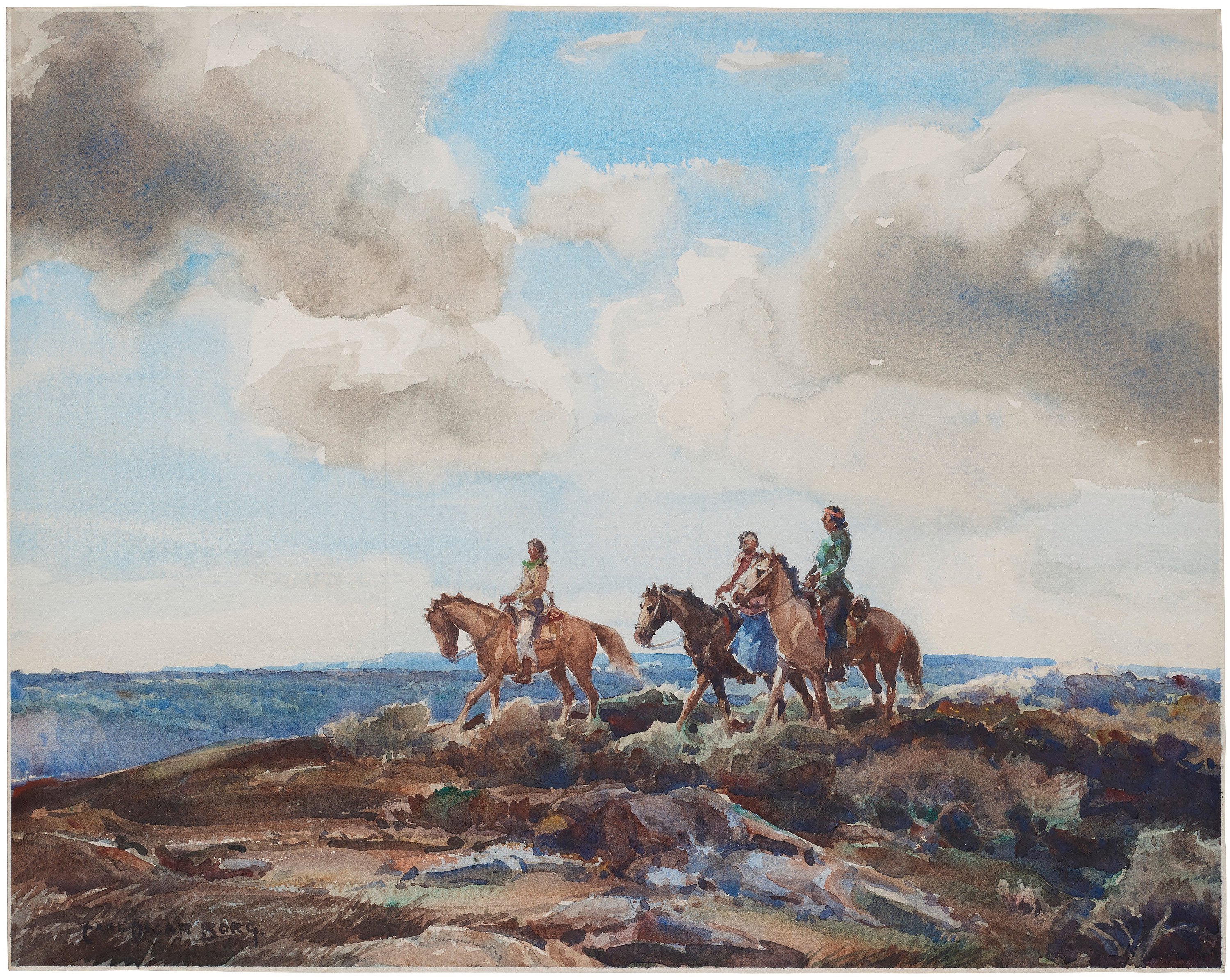 Carl Oscar Borg, Tre ryttare. - Bukowskis